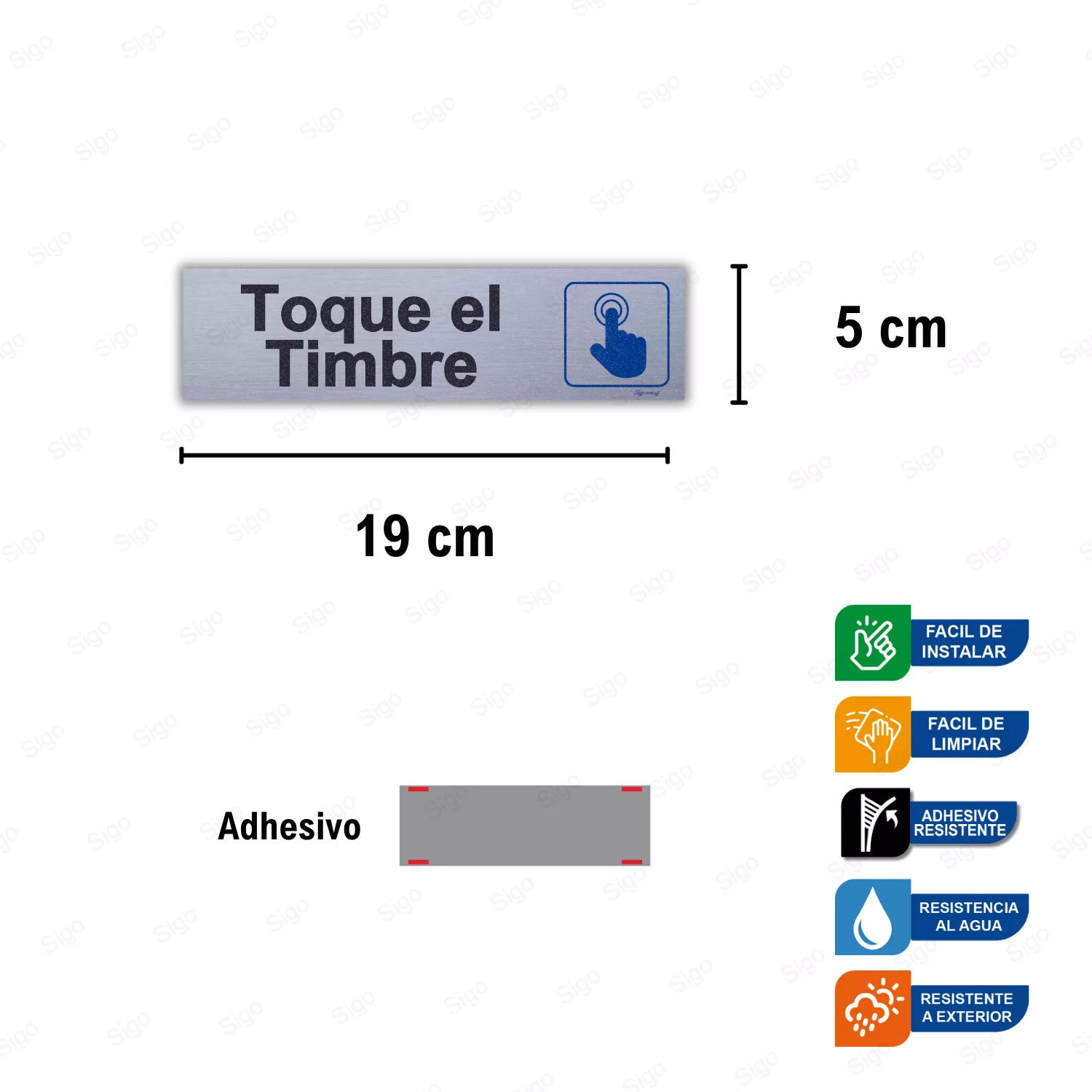 Rotulo Aluminio Toque El Timbre
