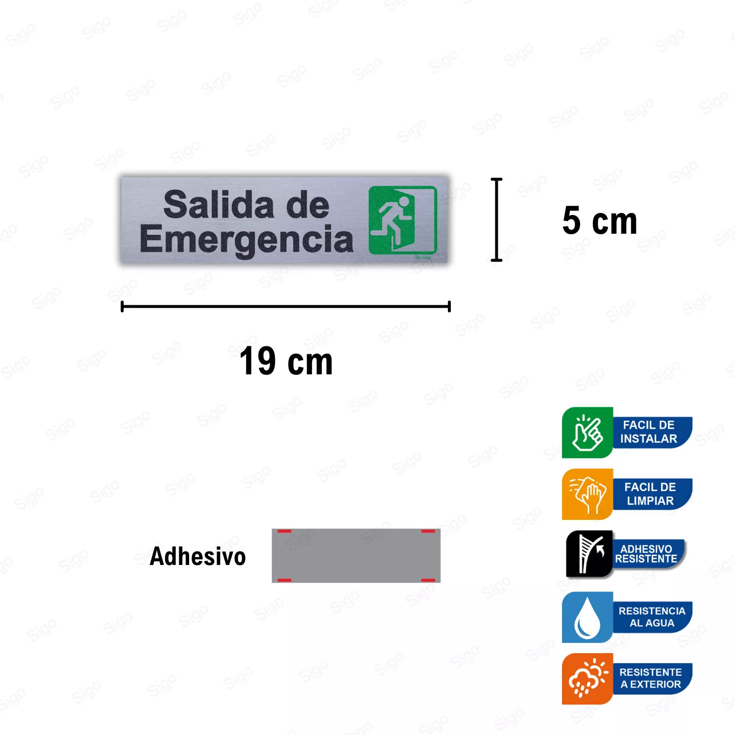 Rotulo Aluminio Salida De Emergencia