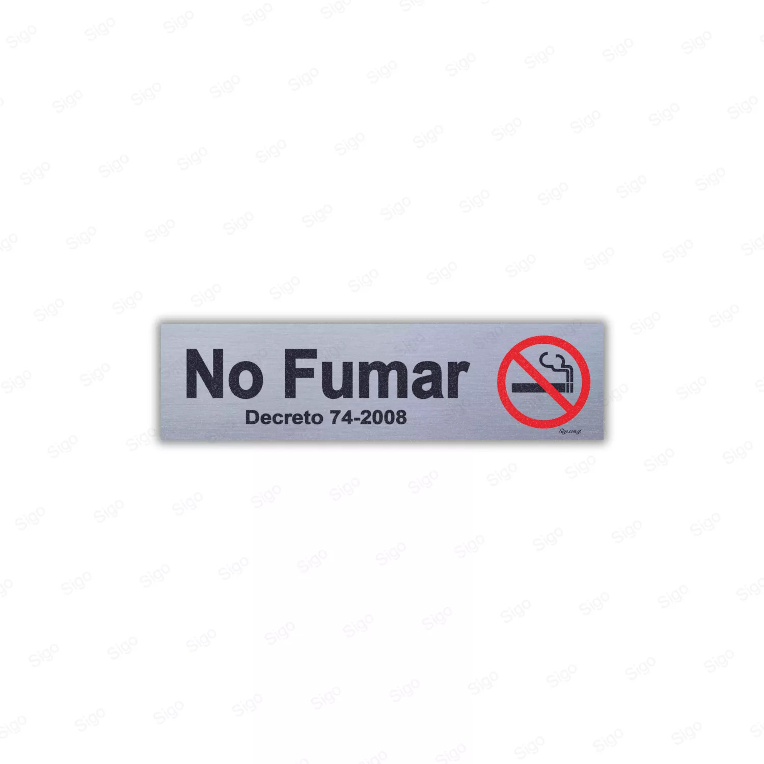 Rótulo Aluminio No Fumar Horiz... | SIGO