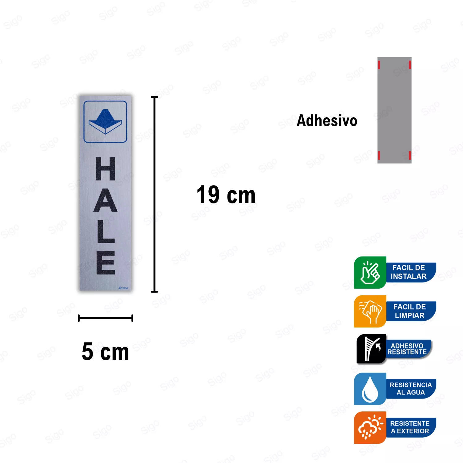 Rotulo Aluminio Hale Vertical