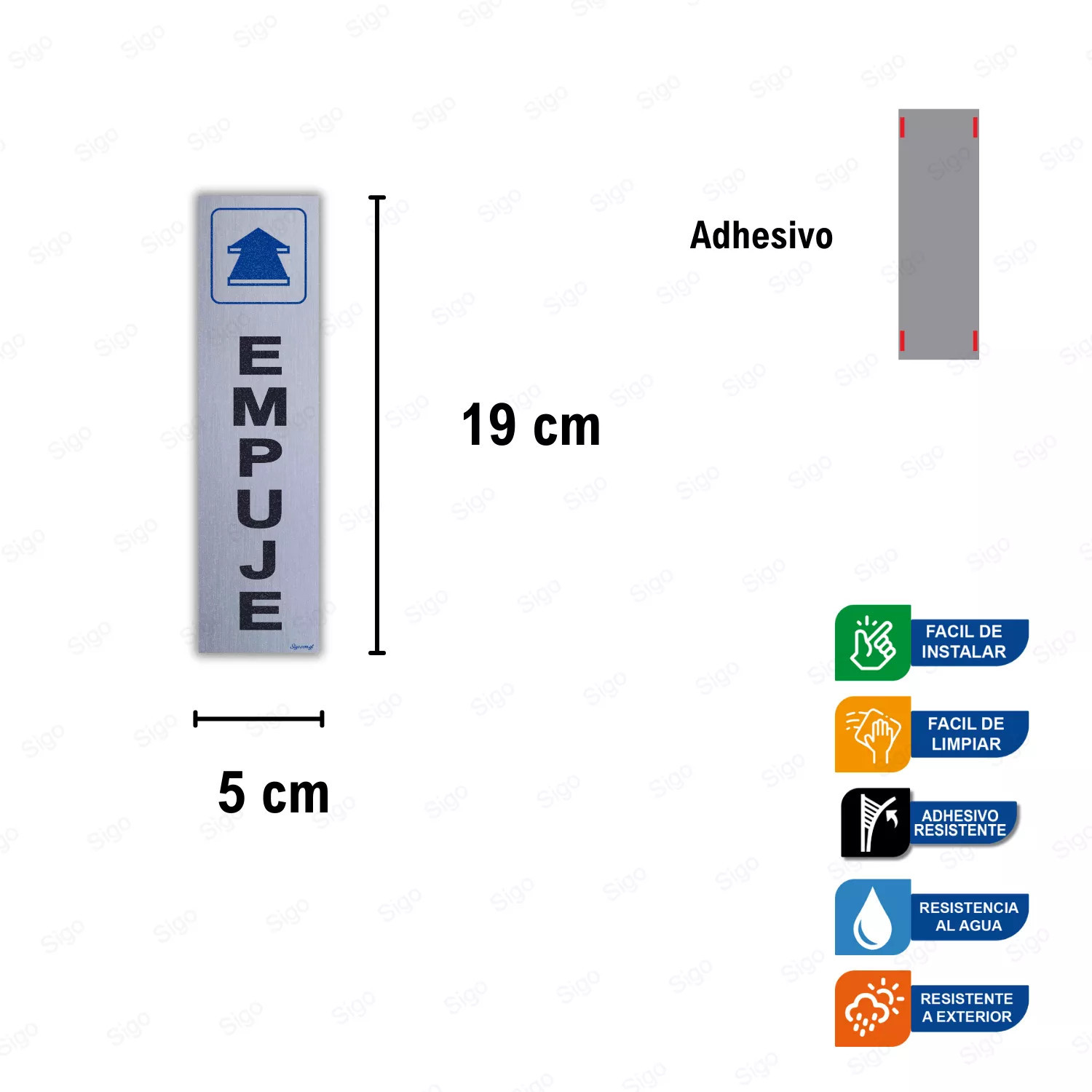 Rotulo Aluminio Empuje Vertical