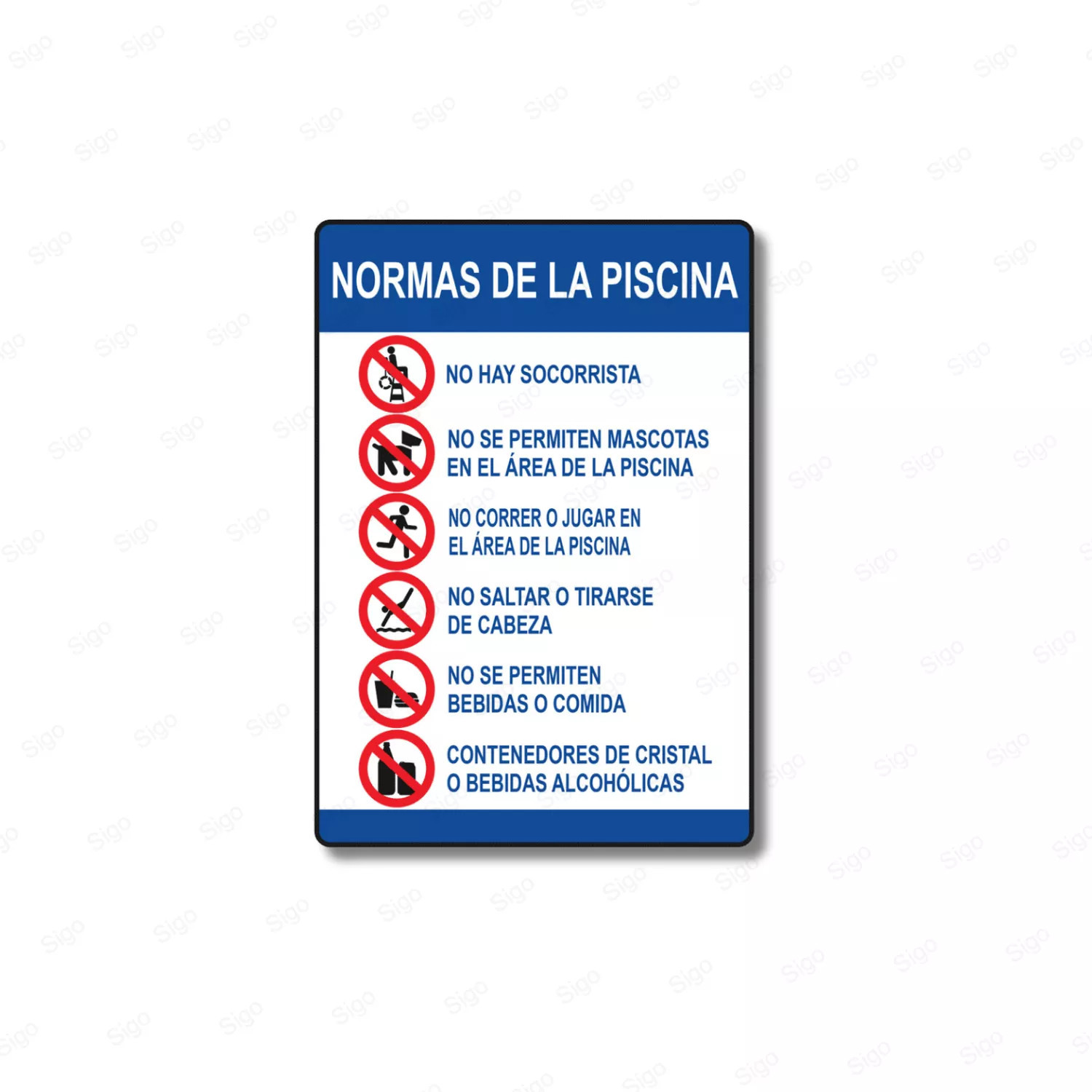 Rótulo Piscina - Normas de la Piscina |Cod. POOL - 22