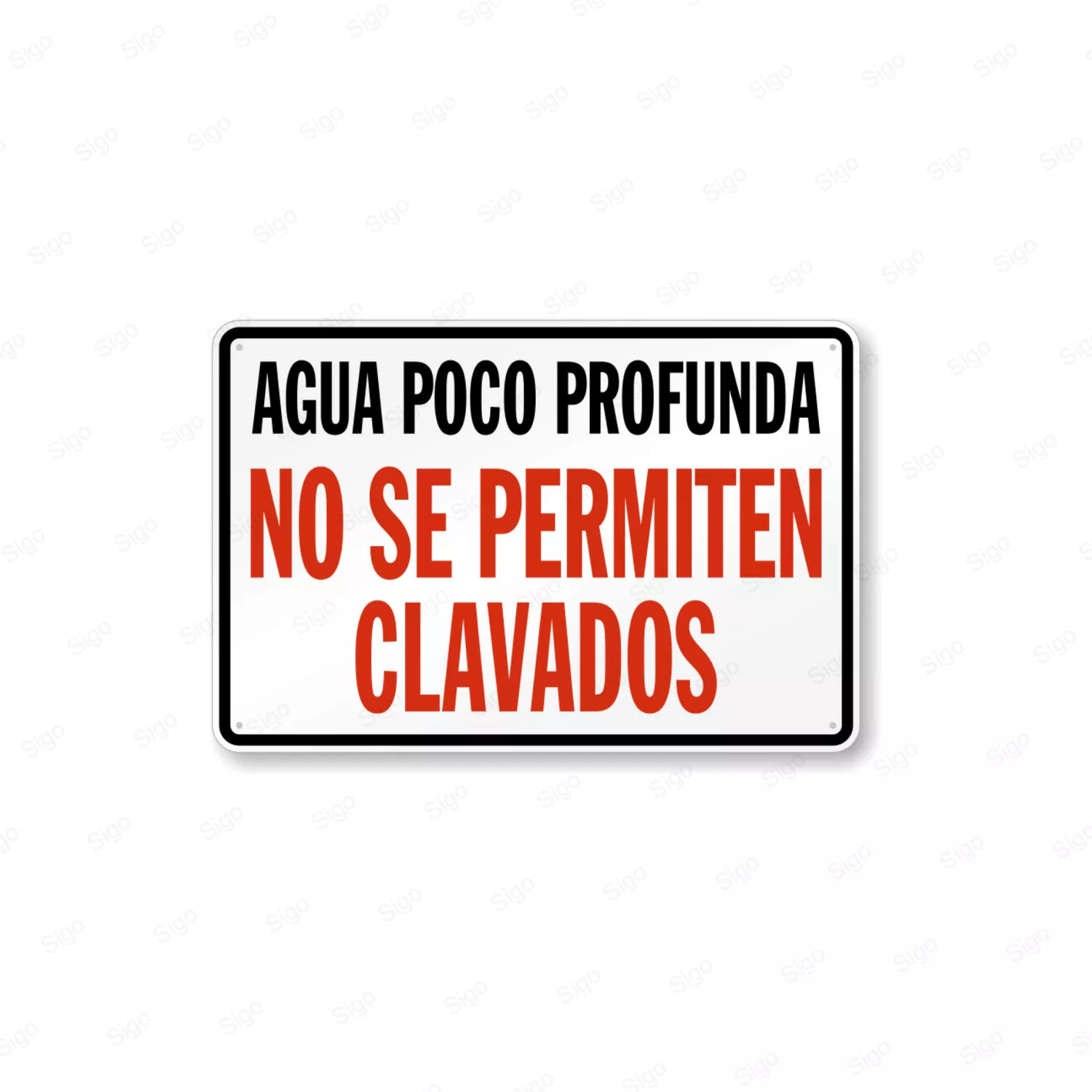 Rótulo Piscina - Agua Poco Profunda No Se Permiten Clavados |Cod. POOL - 4