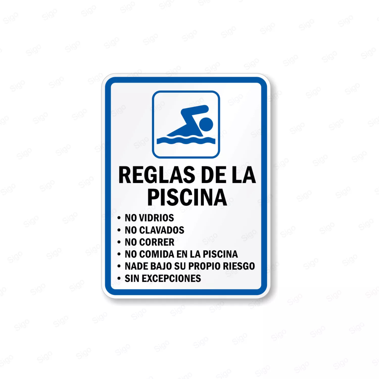 Rótulo Piscina - Reglas de la Piscina |Cod. POOL - 12