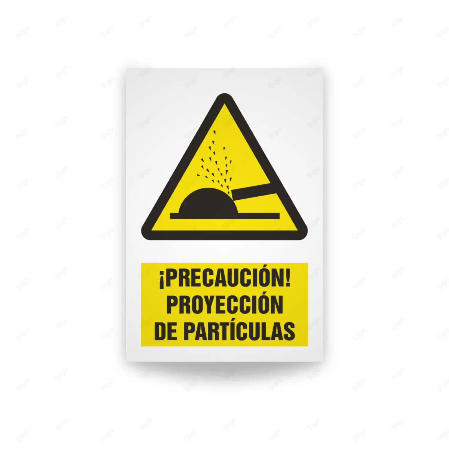 Rótulo de Atención - Precaucion proyeccion de particulas | Cod. AD - 547