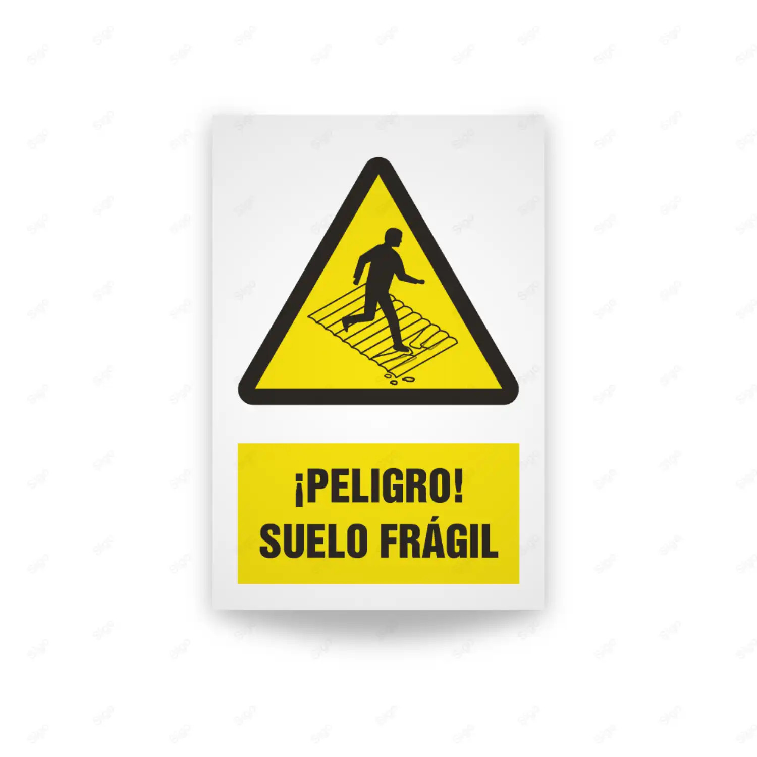 Rótulo de Atención - Peligro suelo fragil | Cod. AD - 587