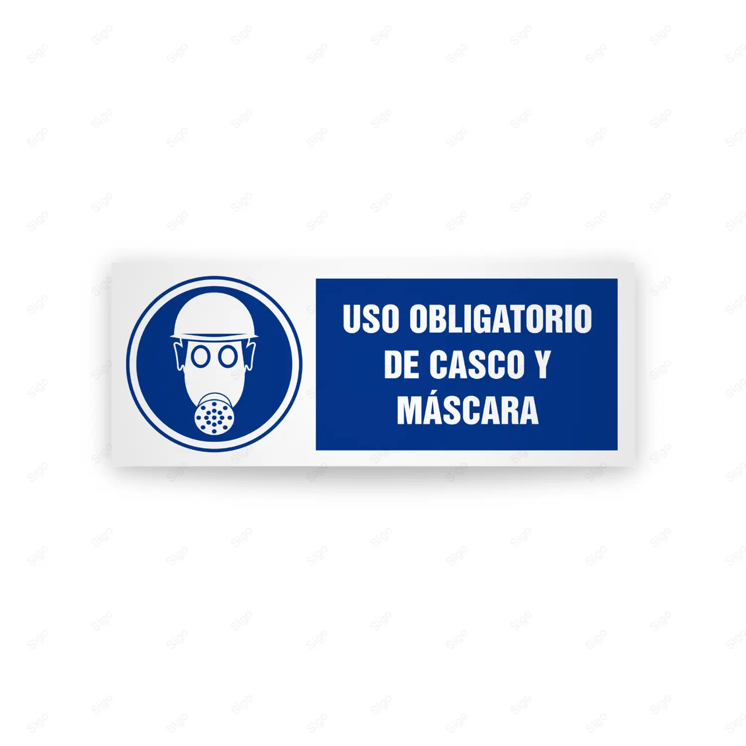Rótulo de Obligación - Uso obligatorio de casco y mascara| Cod. OB-473