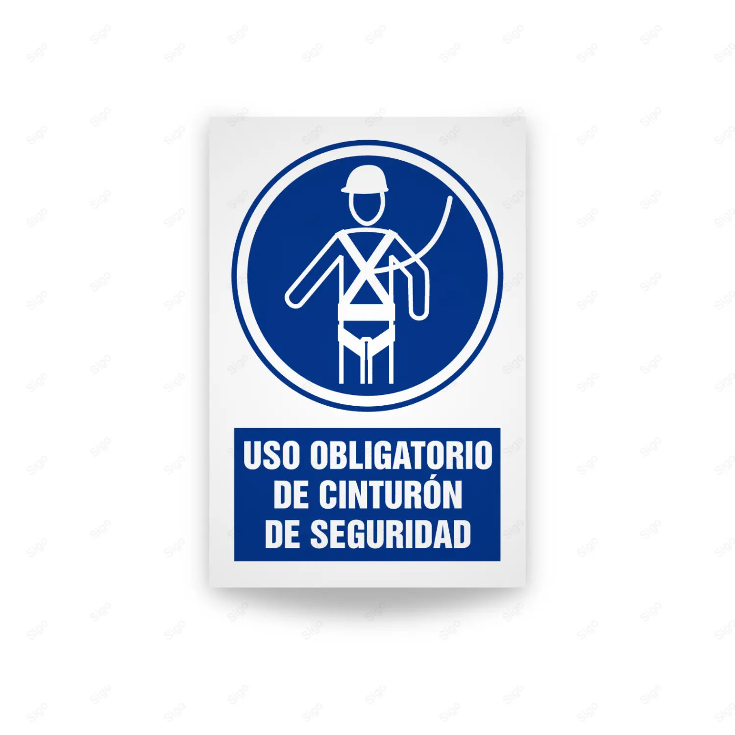 Rótulo de Obligación - Uso obligatorio de cinturon de seguridad| Cod. OB-507