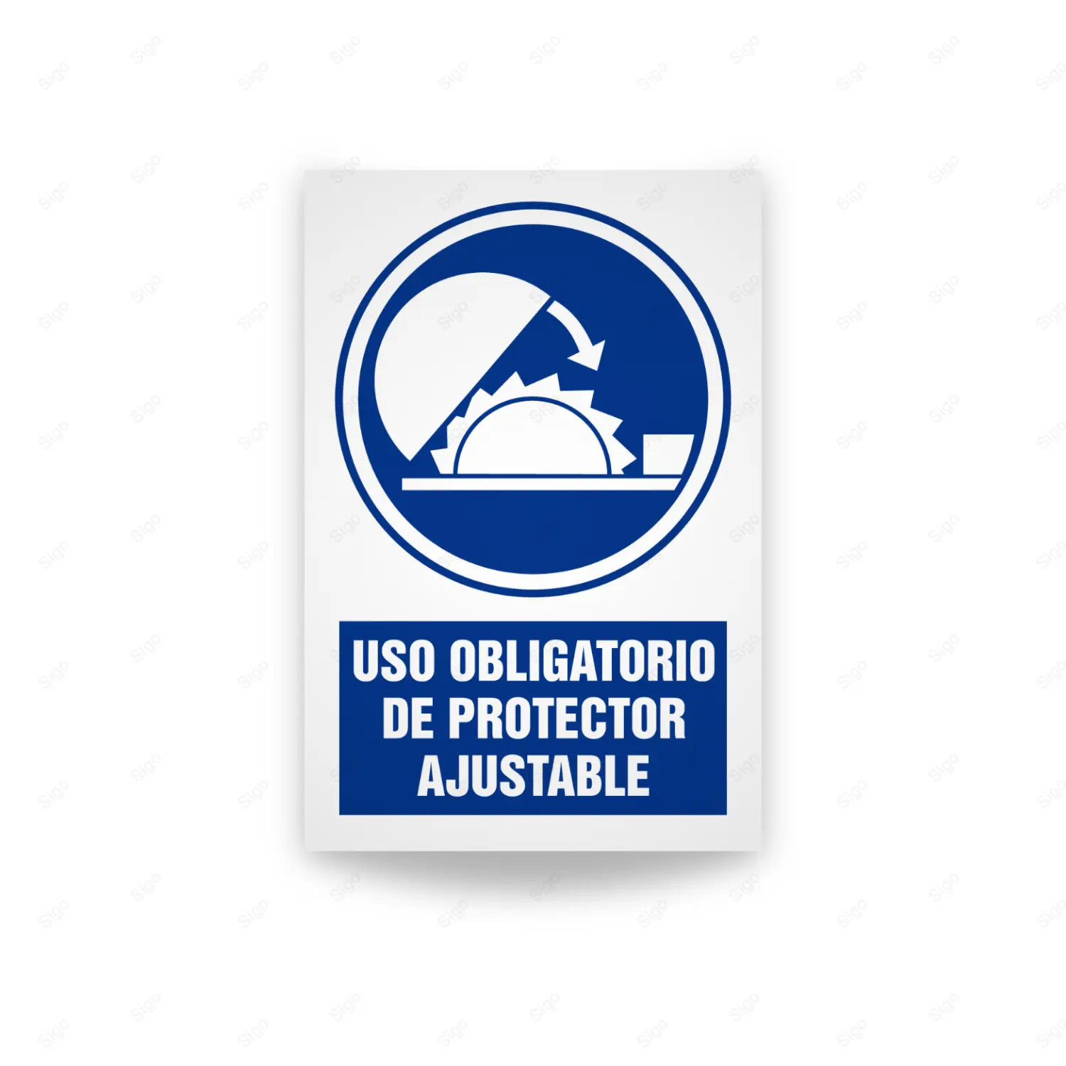 Rótulo de Obligación - Uso obligatorio de protector ajustable| Cod. OB-531
