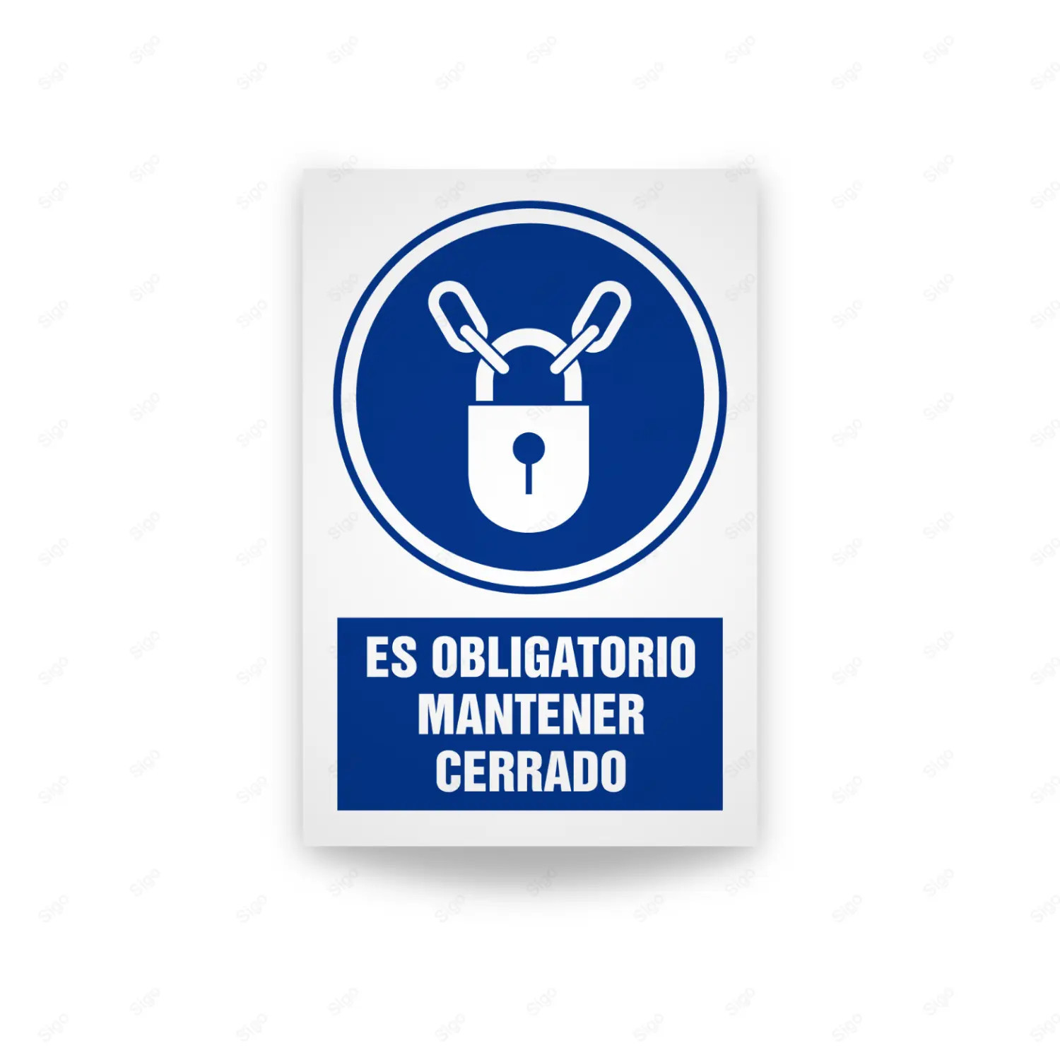 Rótulo de Obligación - Es obligatorio mantener cerrado| Cod. OB-551