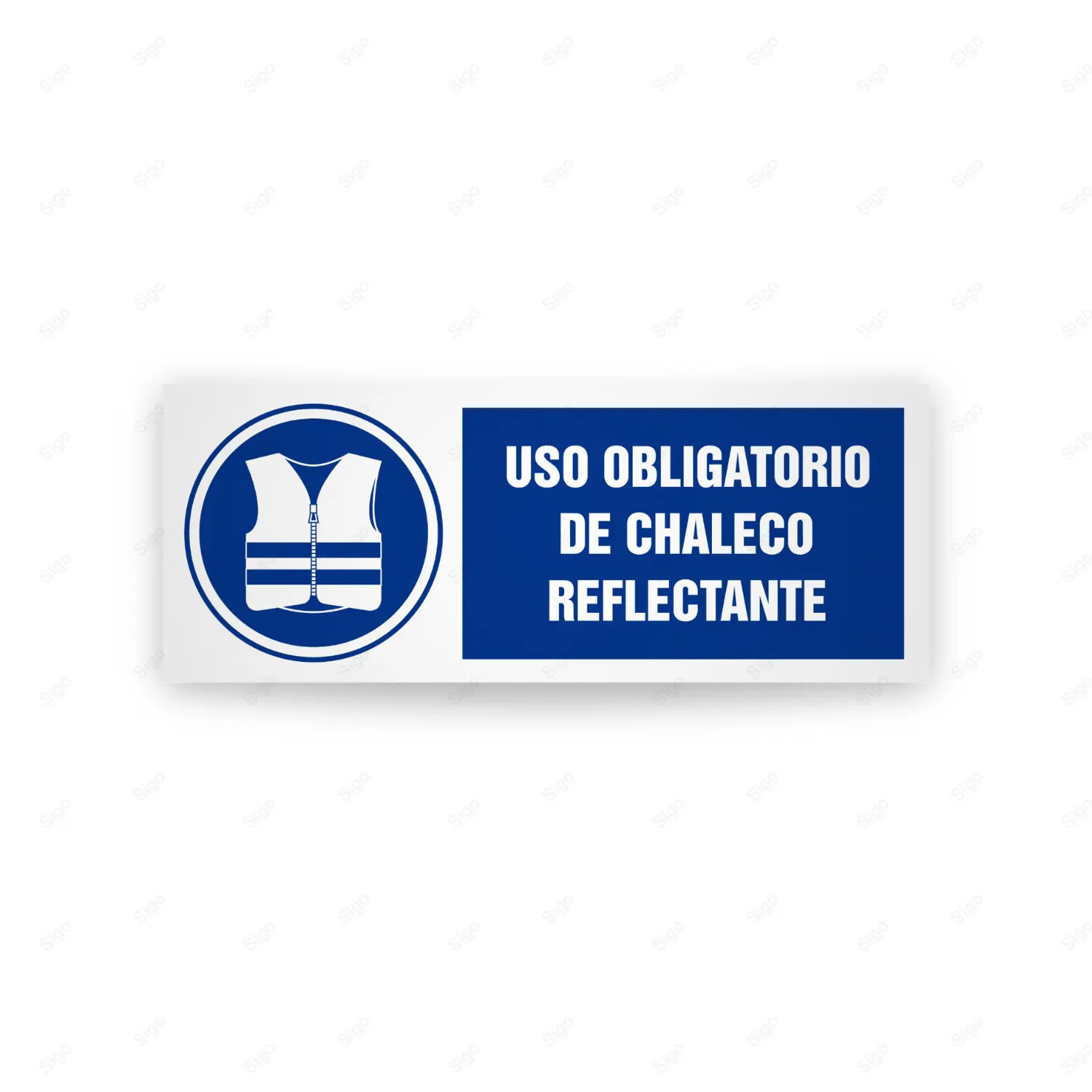Rótulo de Obligación - Uso obligatorio de chaleco reflectante | Cod. OB-596