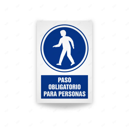 Rótulo de Obligación - Paso obligatorio para personas | Cod. OB-607