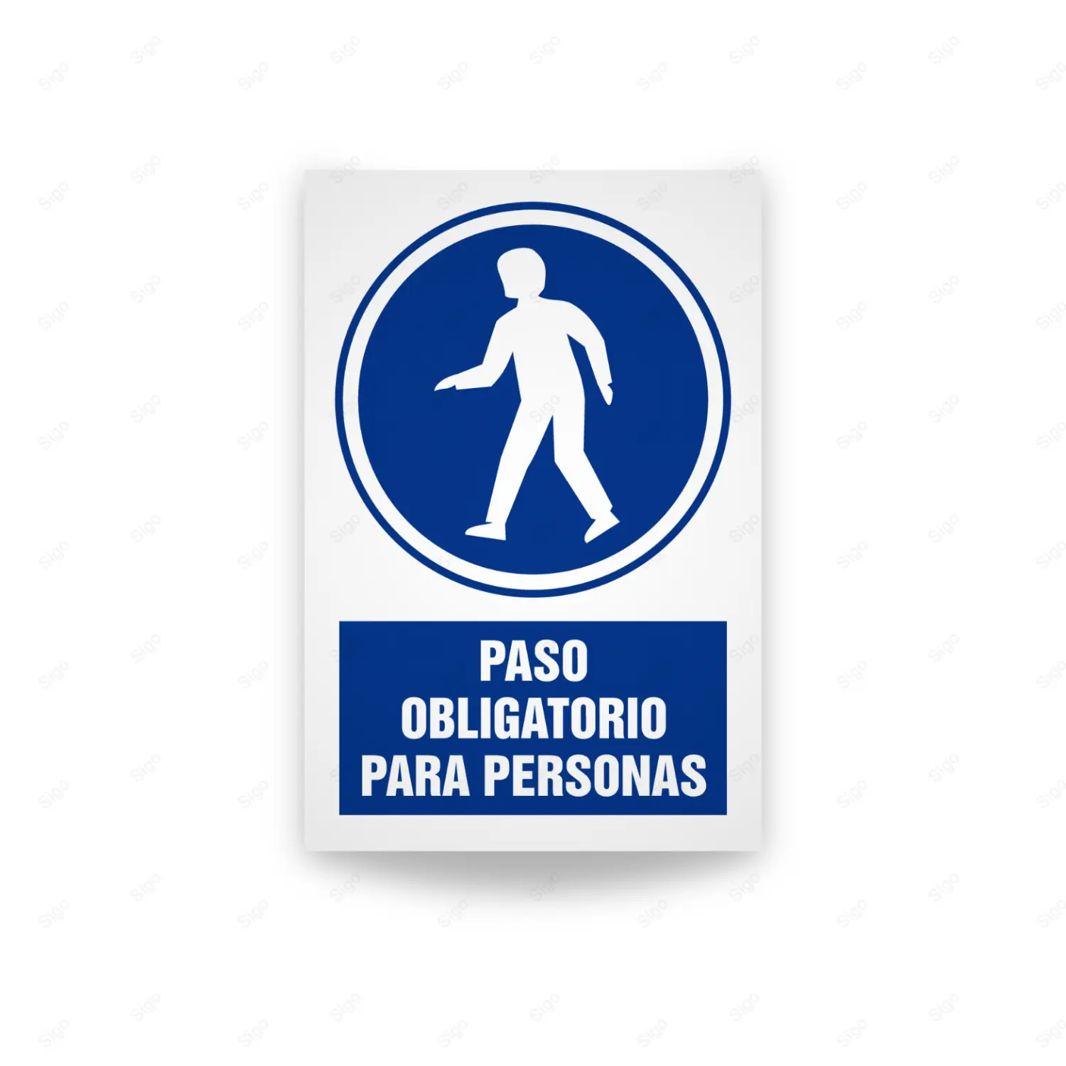 Rótulo de Obligación - Paso obligatorio para personas | Cod. OB-607