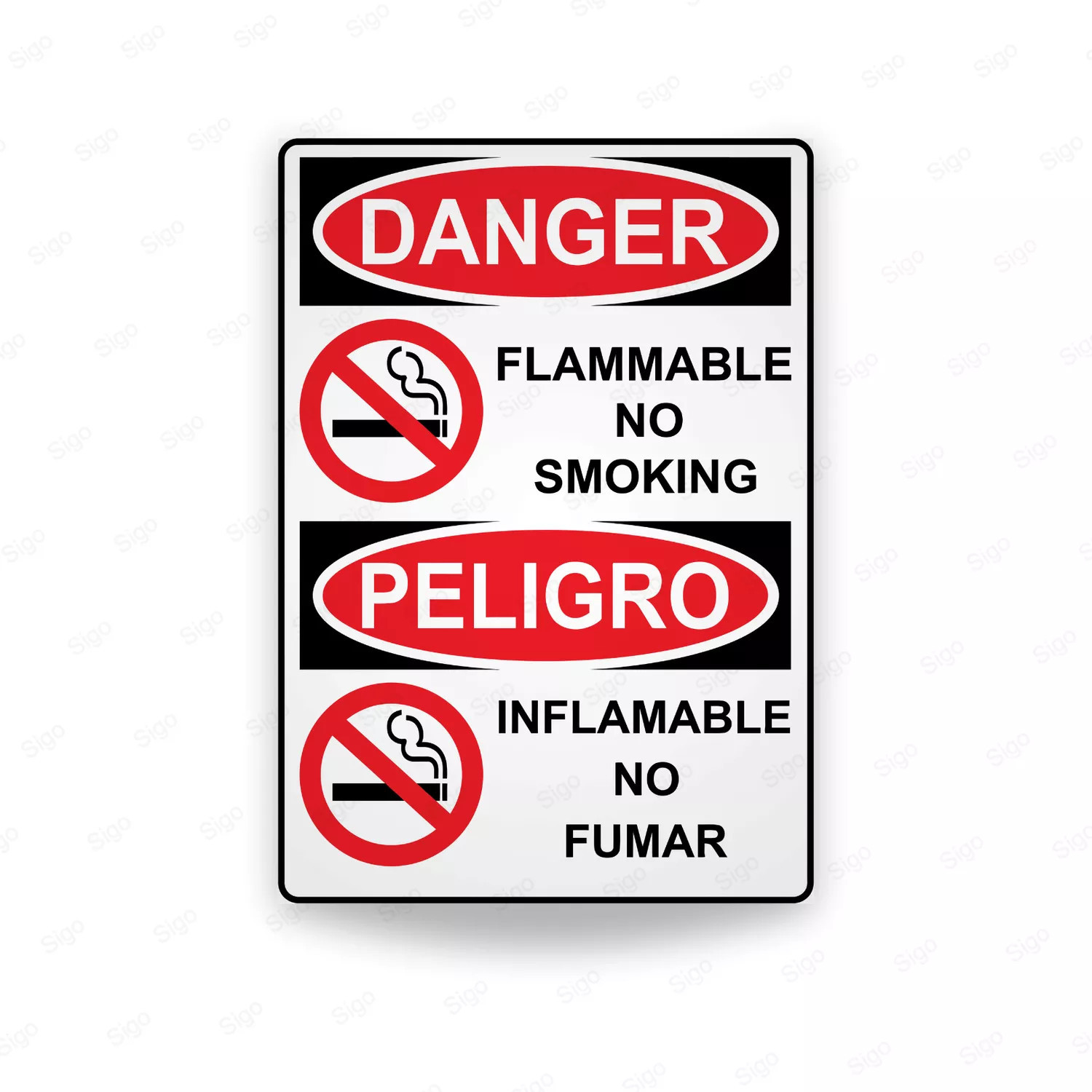 Rótulo de Peligro - Inflamable no fumar | Cod. PEL - 6
