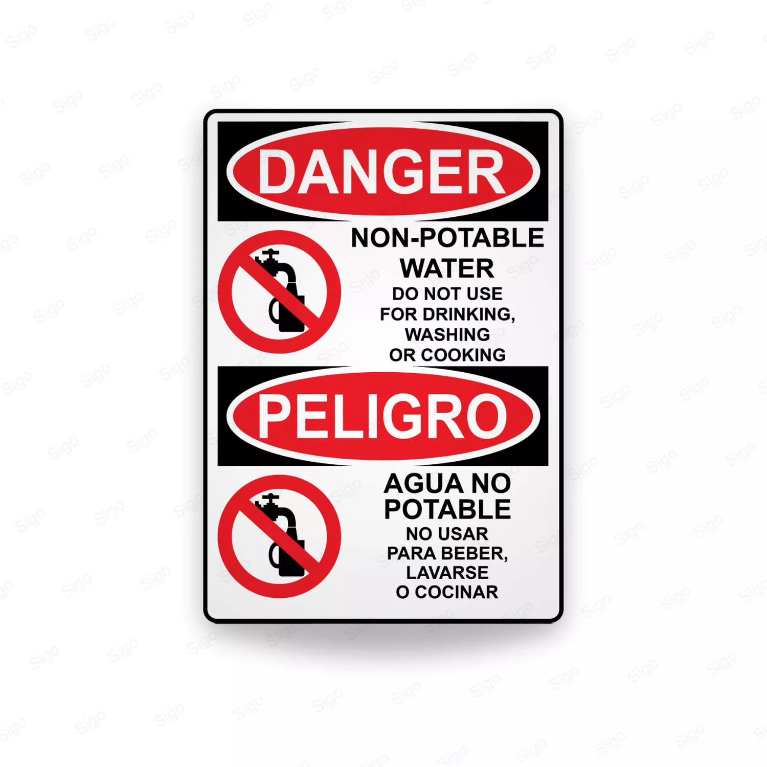 Rótulo de Peligro - Agua no potable | Cod. PEL-19