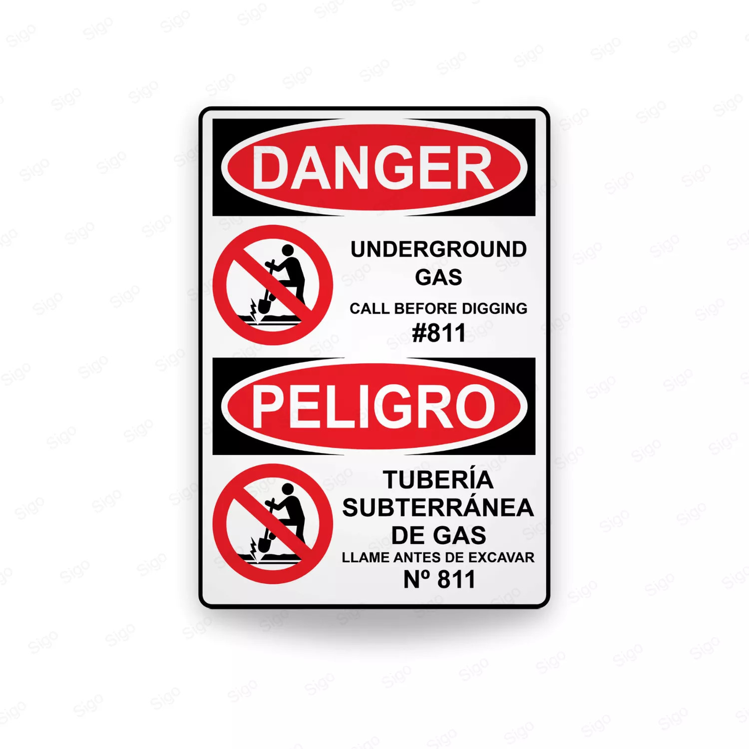 Rótulo de Peligro -Tubería subterránea de gas | | Cod. PEL - 23