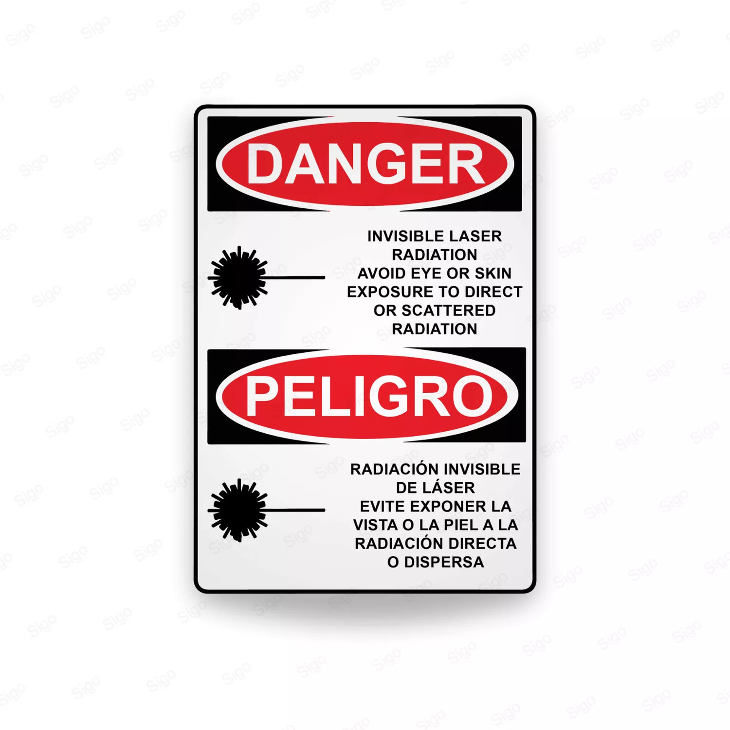 Rótulo de Peligro - Radiación invisible de laser | Cod. PEL - 28