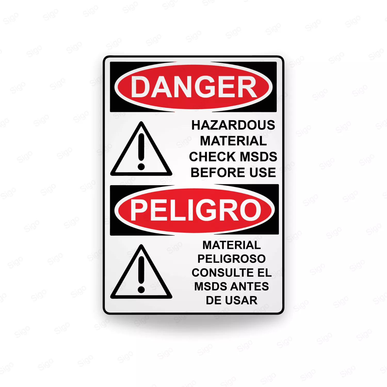 Rótulo de Peligro - Material peligroso consulte el MSDS antes de usar ...