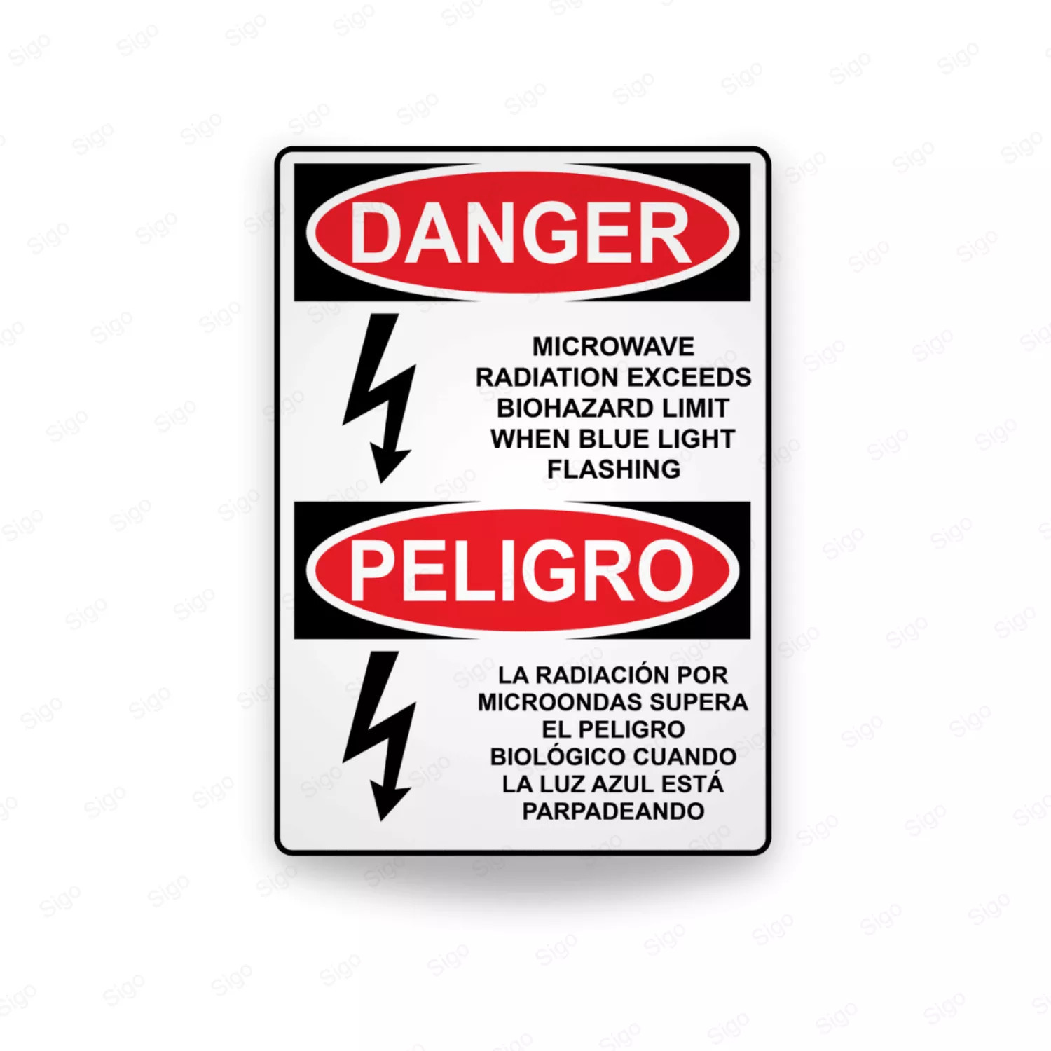 Rótulo de Peligro - La radiación por microondas supera el peligro ...