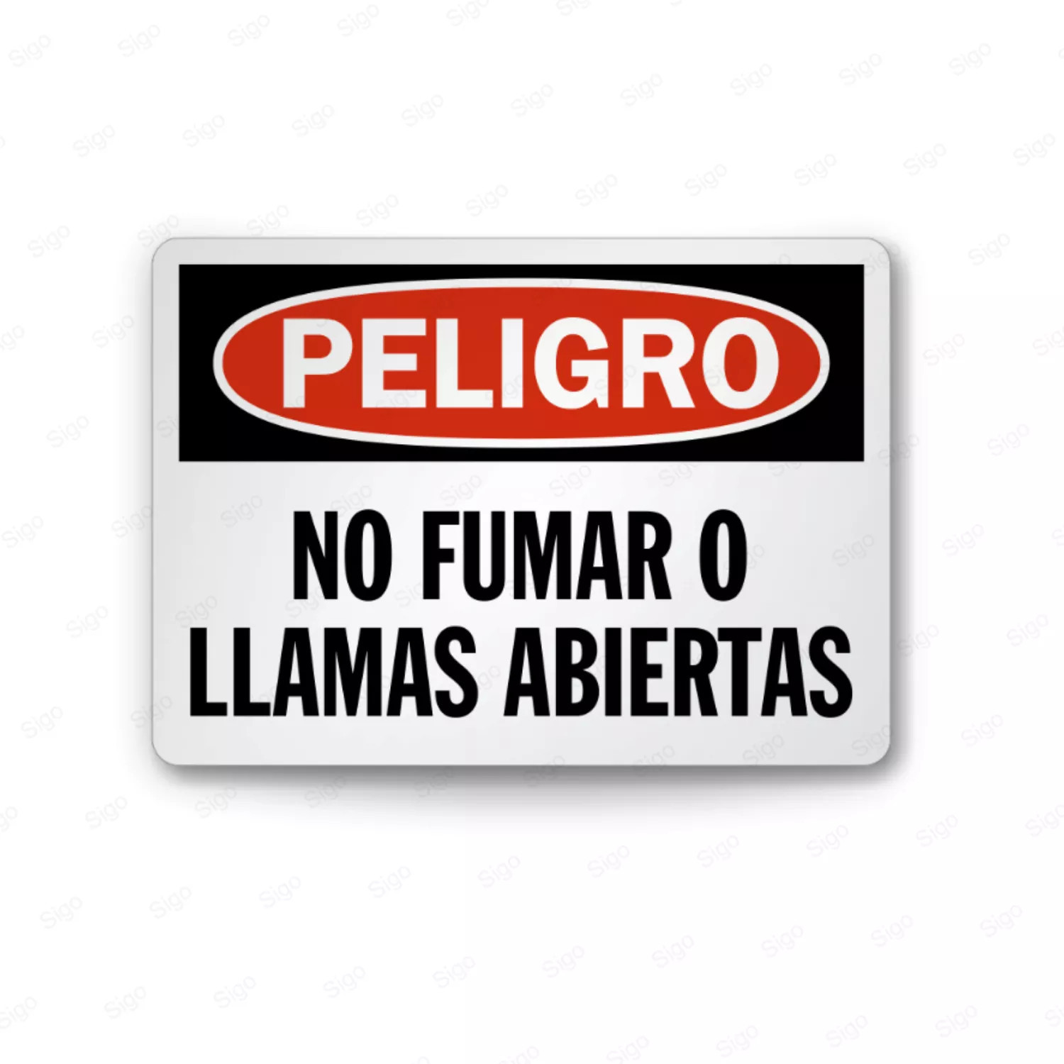Rótulo de Peligro - No Fumar Llamas o Llamas Abiertas | Cod. PEL - 104