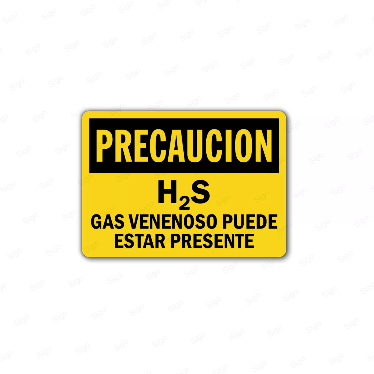 Rótulo de Precaución - H2S gas venenoso puede estar presente | Cod. PRE ...