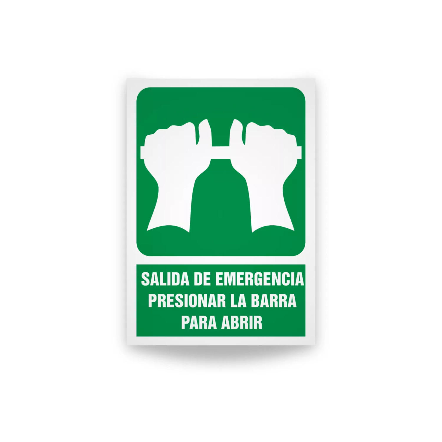 Rotulo de ruta de evacuacion - Salida de emergencias presionar la barra ...