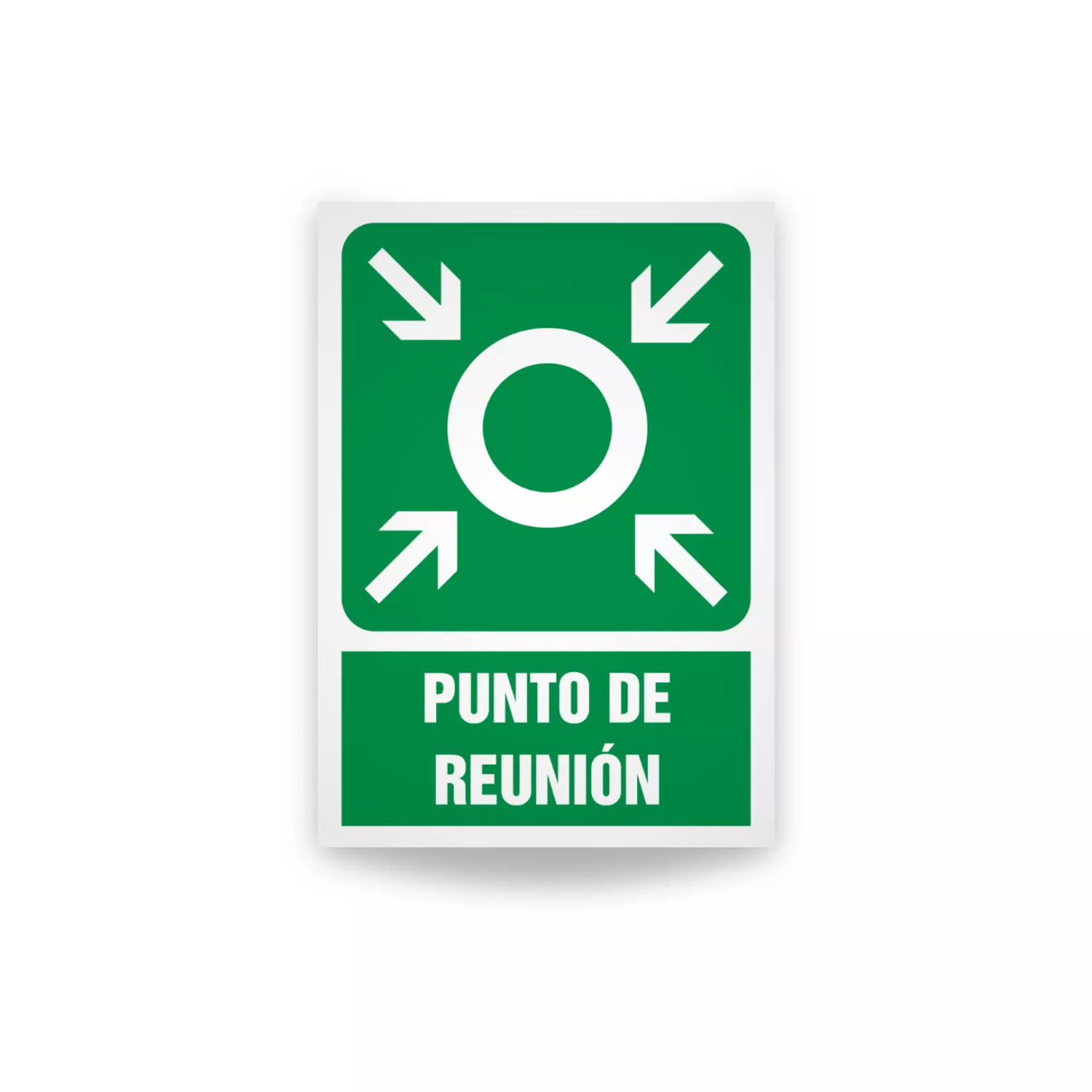 Rotulo de ruta de evacuacion - Punto de reunion | Cod. EV-849.png