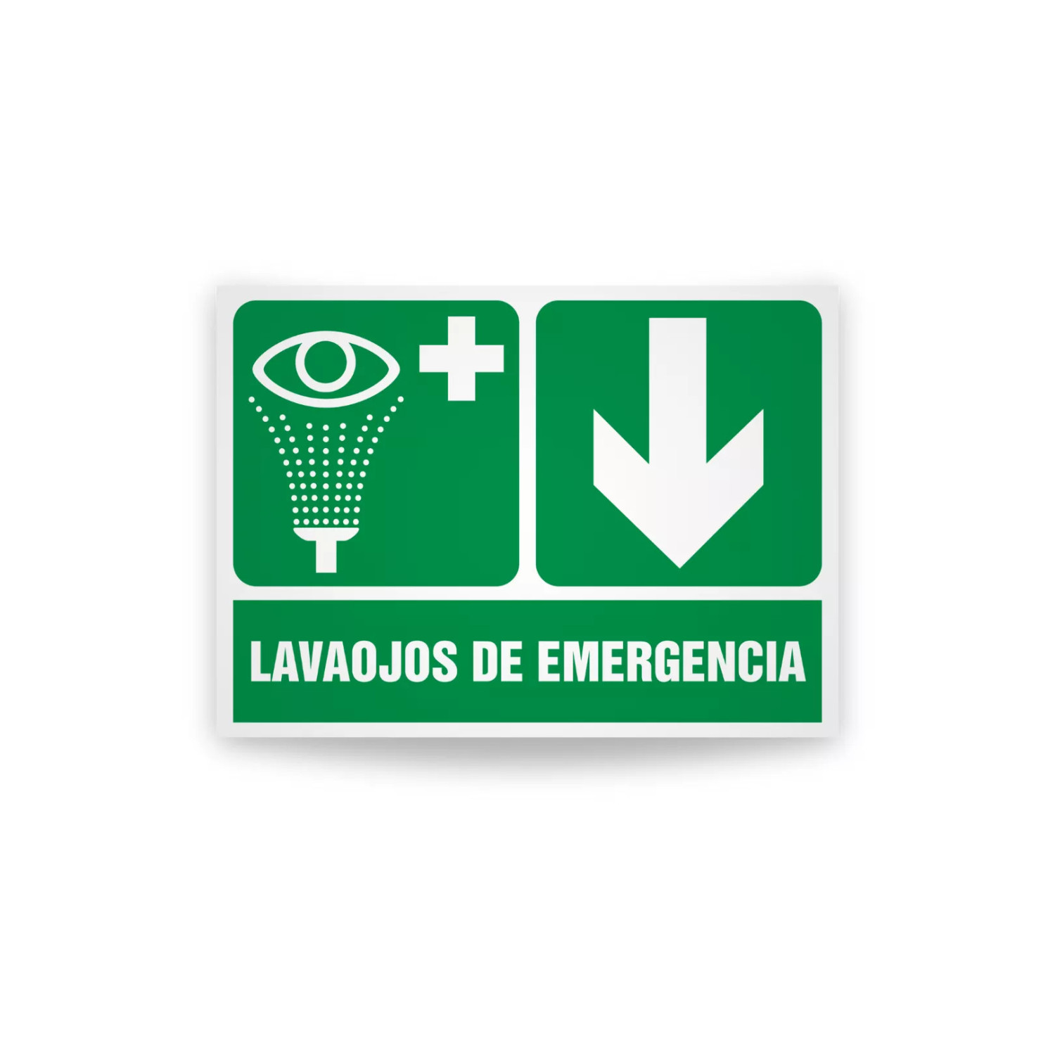 Rotulo de ruta de evacuacion - Lavaojos de emergencia flecha abajo| Cod ...