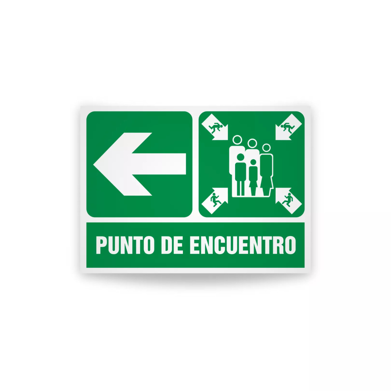 Rotulo de ruta de evacuacion - Punto de encuentro flecha izquierda| Cod ...