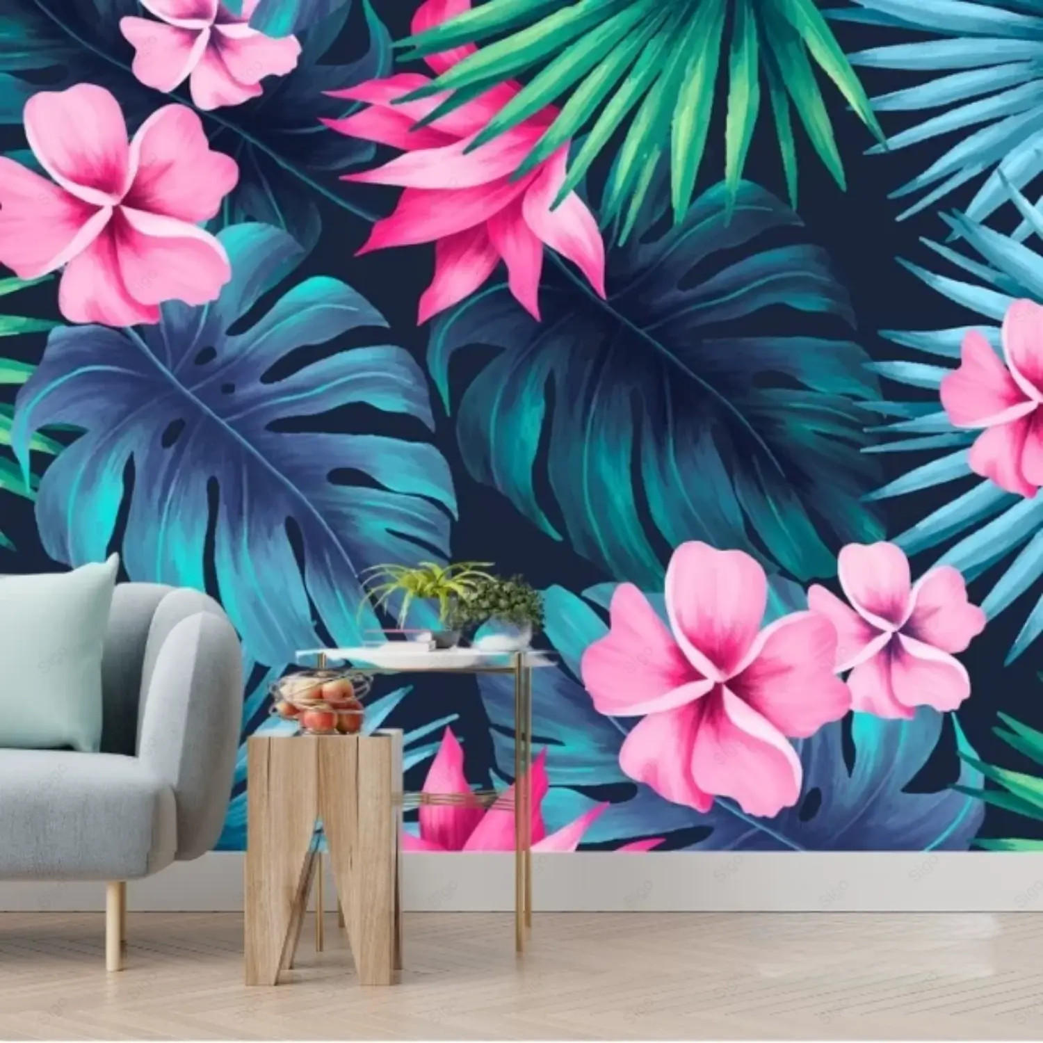 ︎ Mural Decorativo de Pared en Vinilo - Bosque tropical