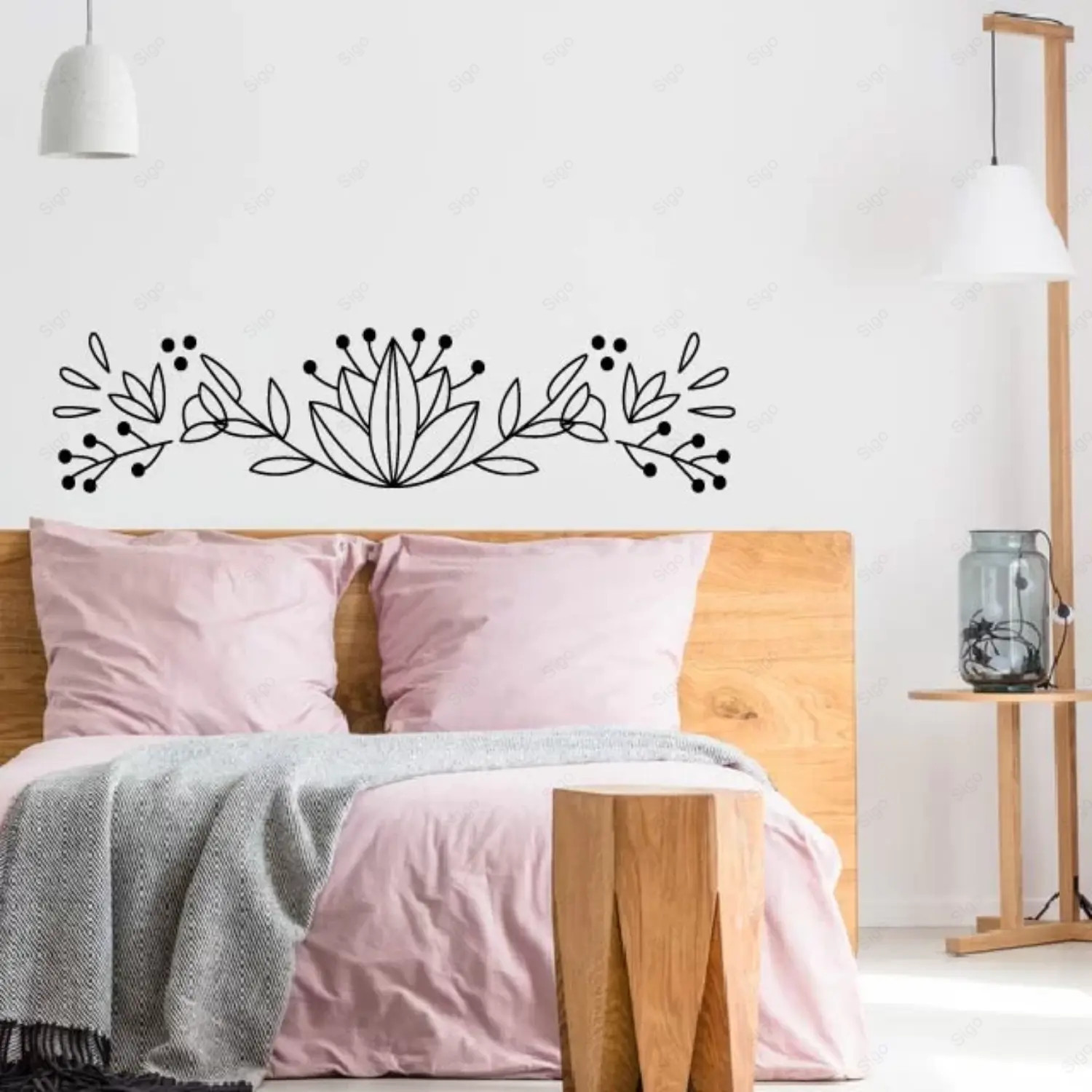 ︎ Vinilos Decorativos Troquelados para pared - Cabecera Floral