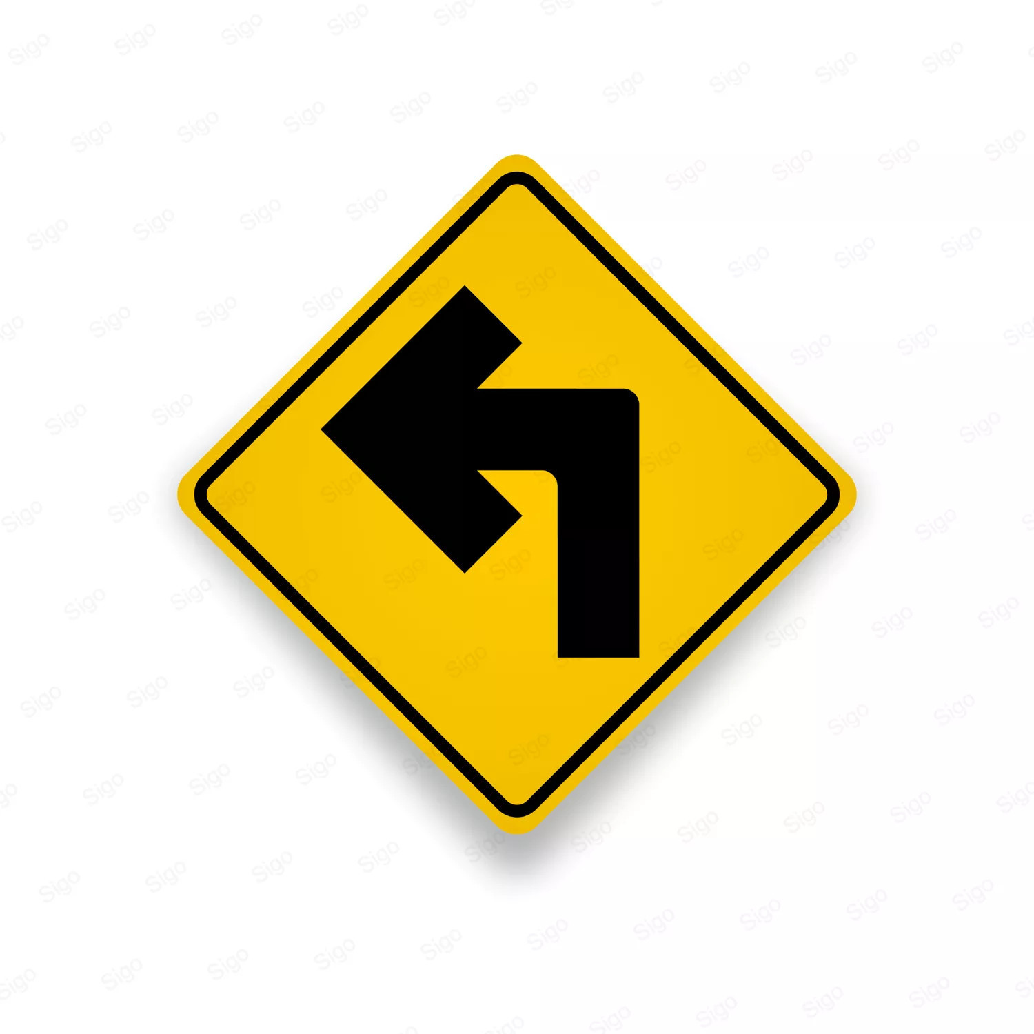 Rótulo Vial Advertencia - Curva Cerrada Izquierda| Cod. SP-05