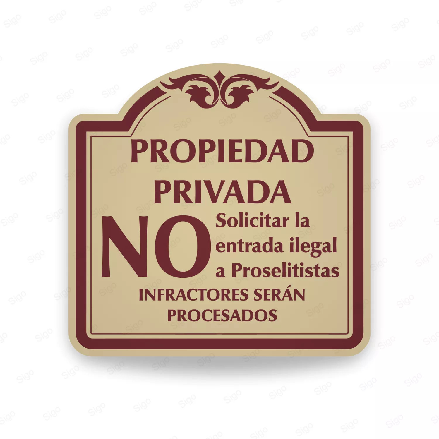 Rótulo Vial Residencial - Propiedad Privada No Solicitar la Entrada ...