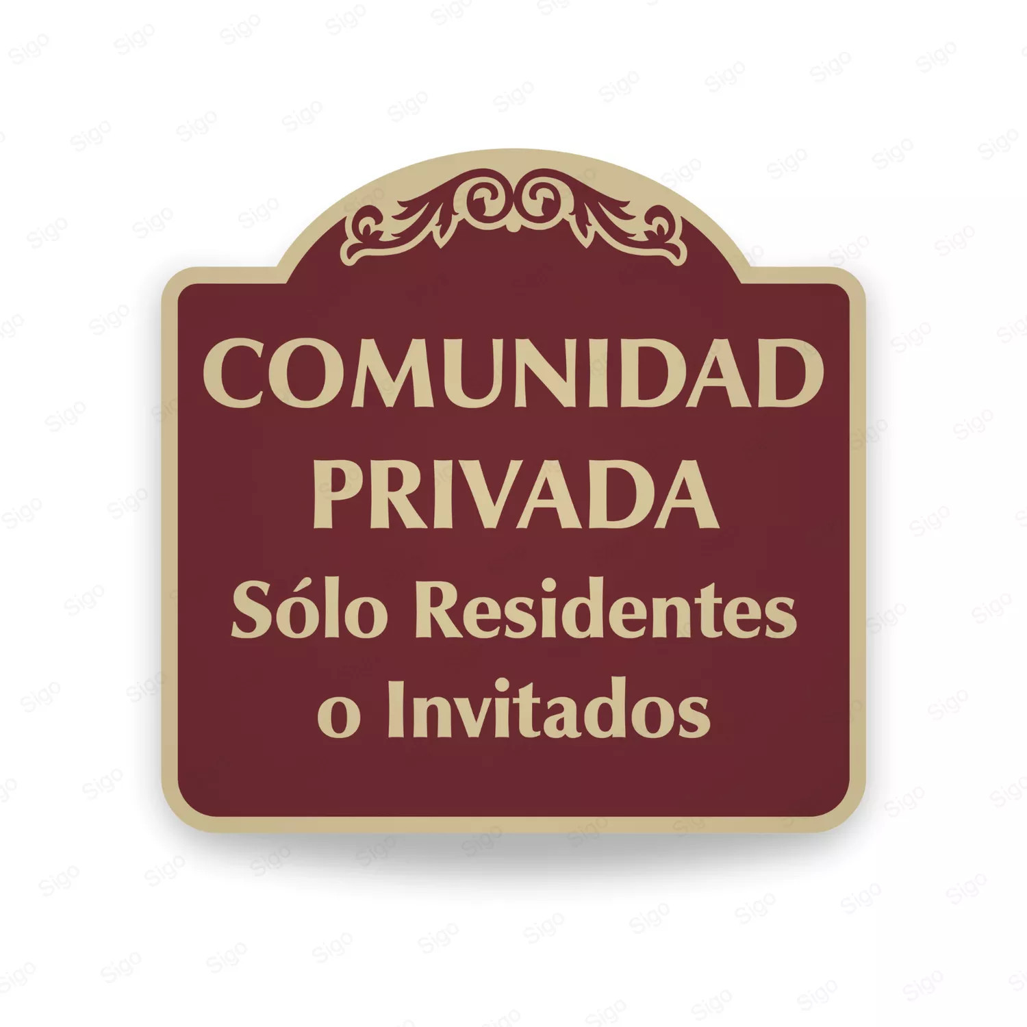 Rótulo Vial Residencial - Comunidad Privada Sólo Residentes o Invitados