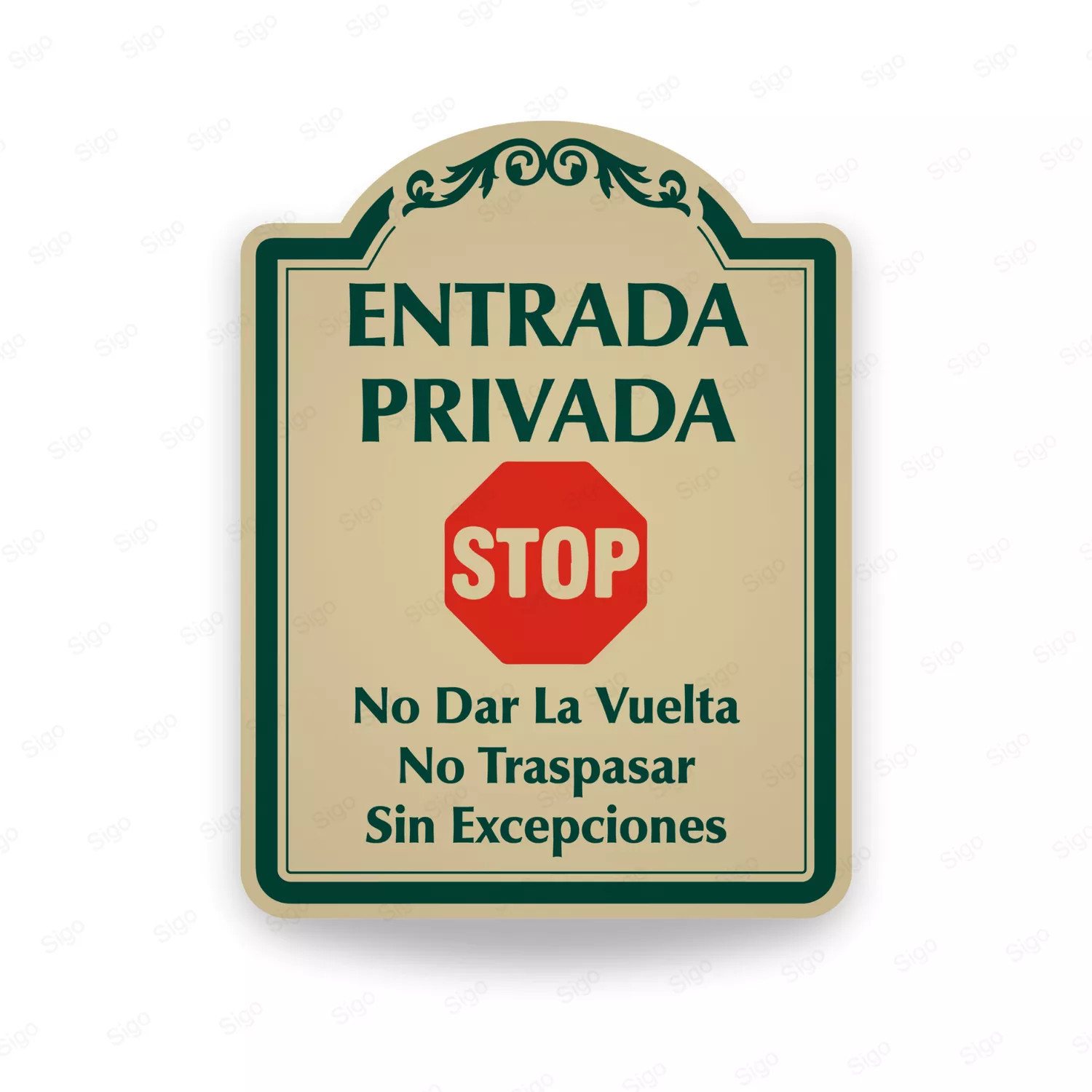 Rótulo Vial Residencial - Entrada Privada No Dar La Vuelta, No ...