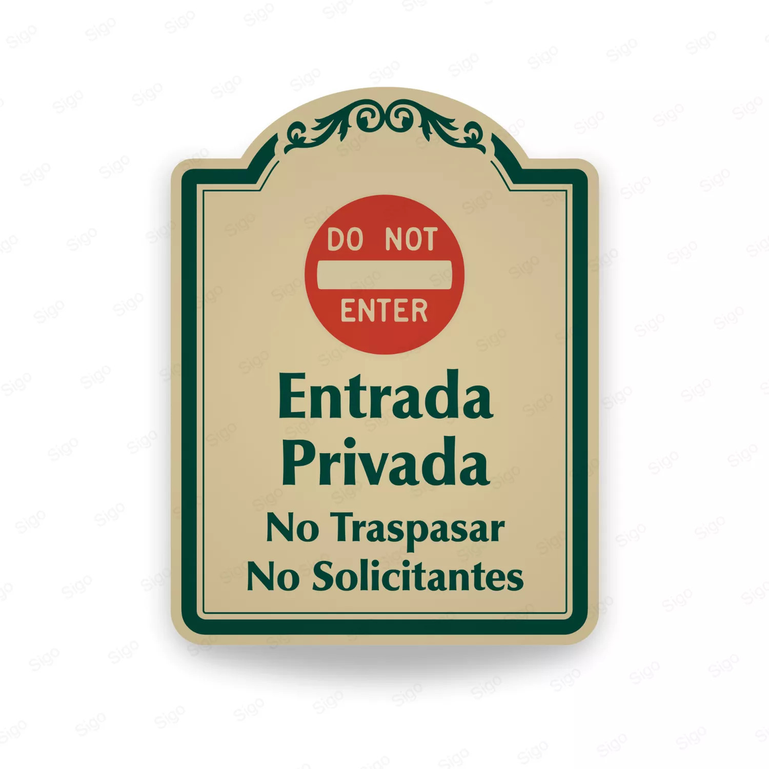 Rótulo Vial Residencial - Entrada Privada, No Traspasar, No Solicitantes