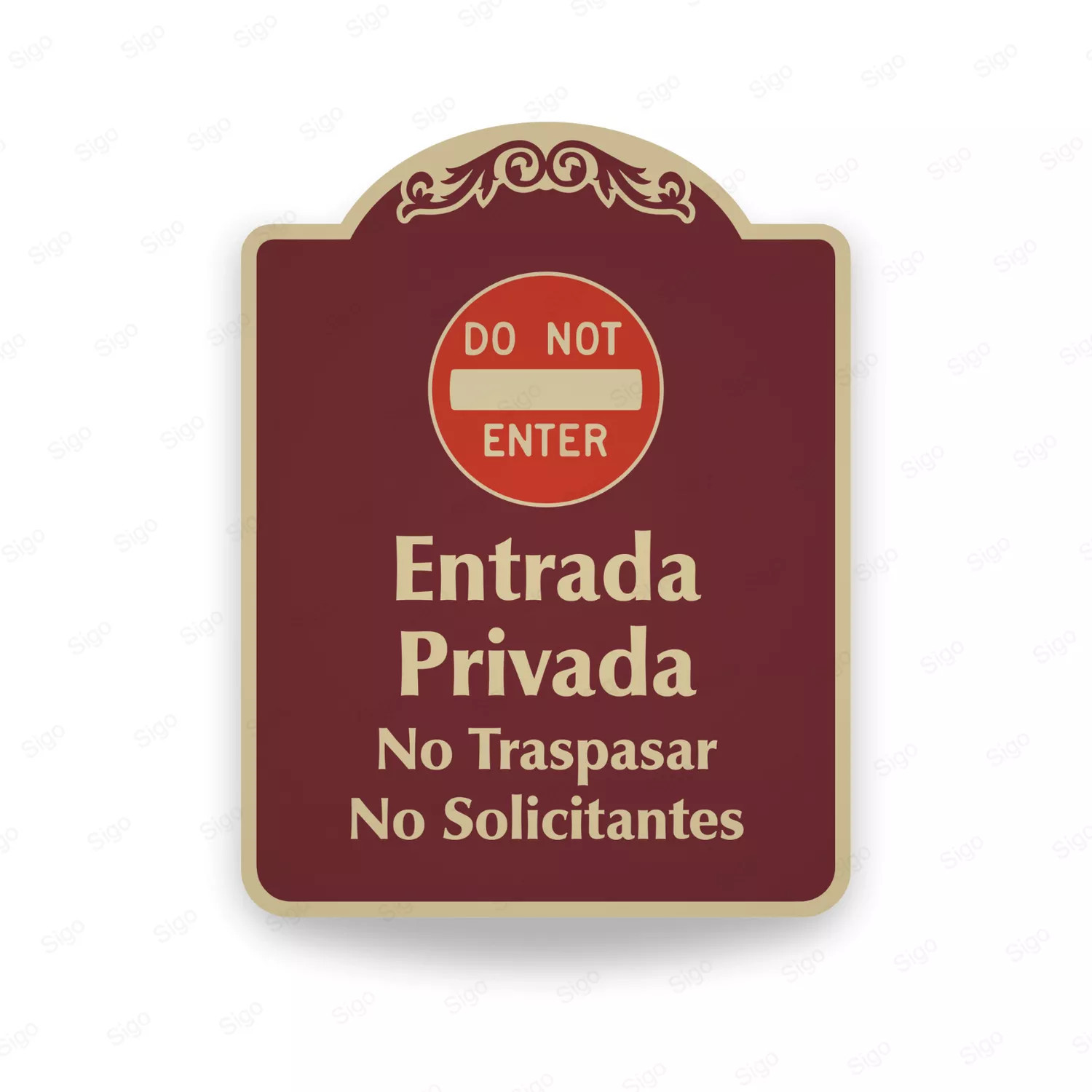 Rótulo Vial Residencial - Entrada Privada, No Traspasar, No Solicitantes