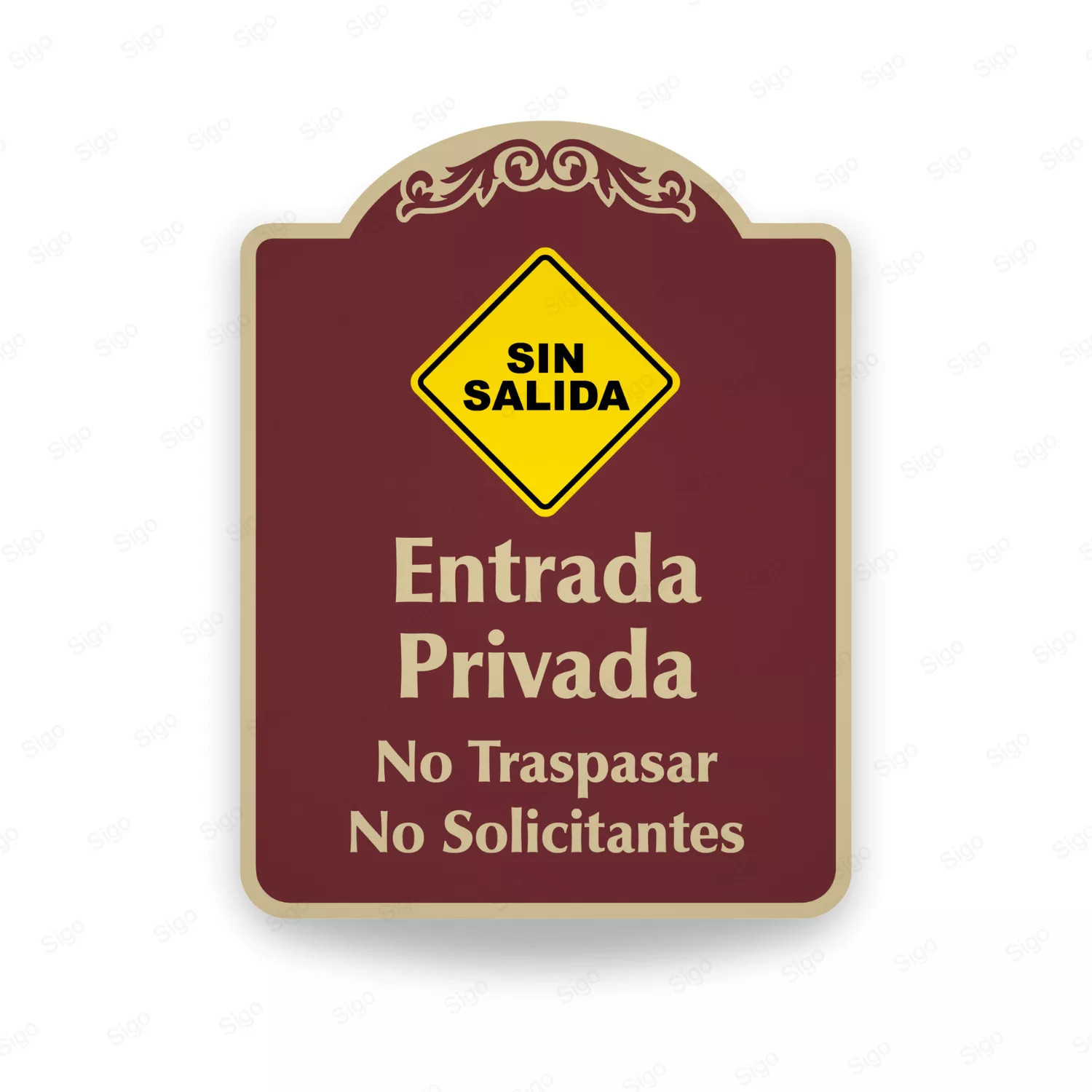Rótulo Vial Residencial - Entrada Privada, No Traspasar, No Solicitantes
