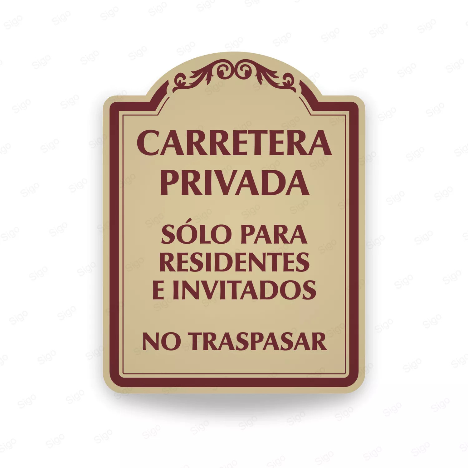 Rótulo Vial Residencial - Carretera Privada, Sólo Para Residentes e ...