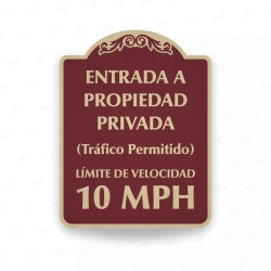 Rótulo Vial Residencial - Propiedad Privada