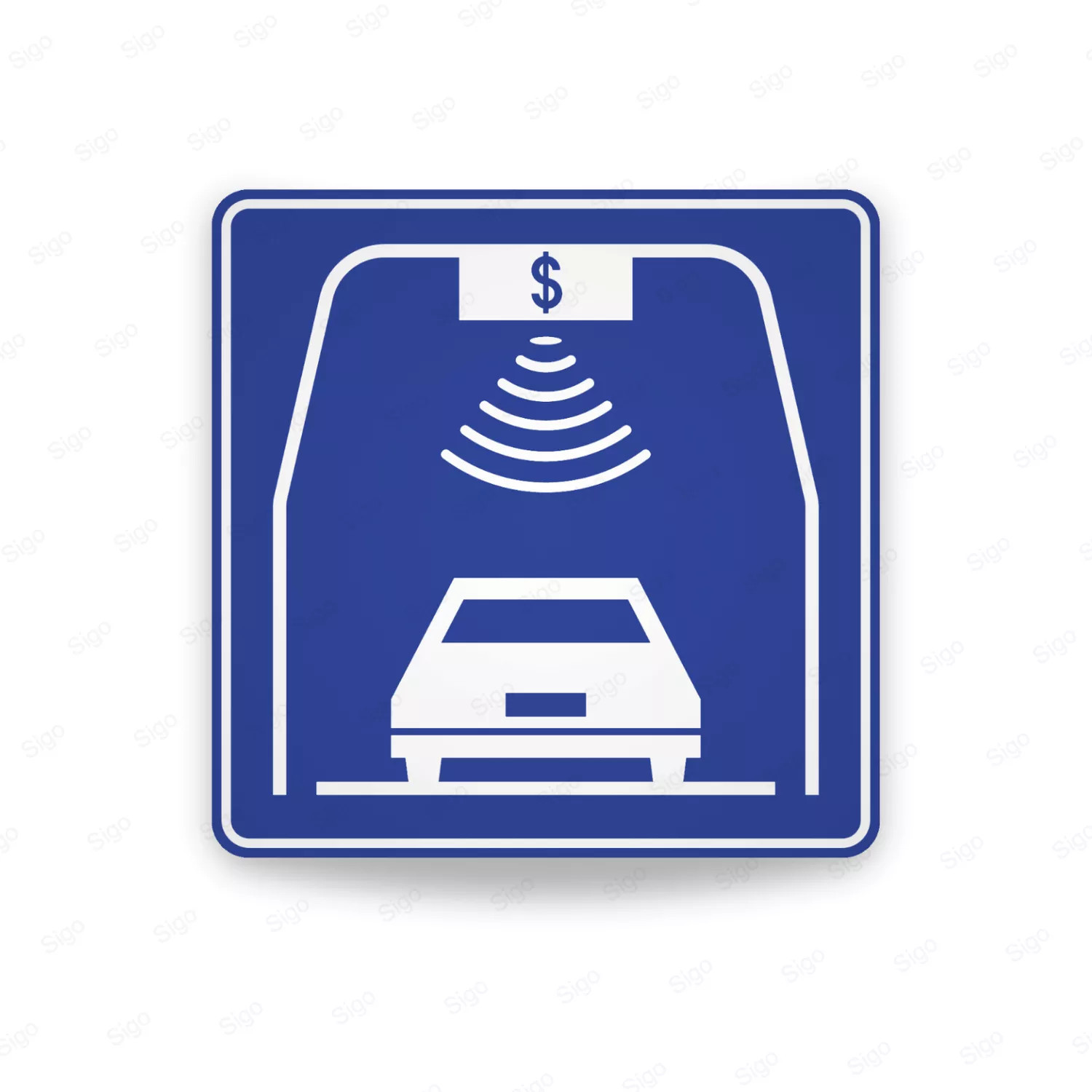 Rótulo Vial De Servicio - Pago Con Telepeaje | Cod. SIS - 70 | Sigo