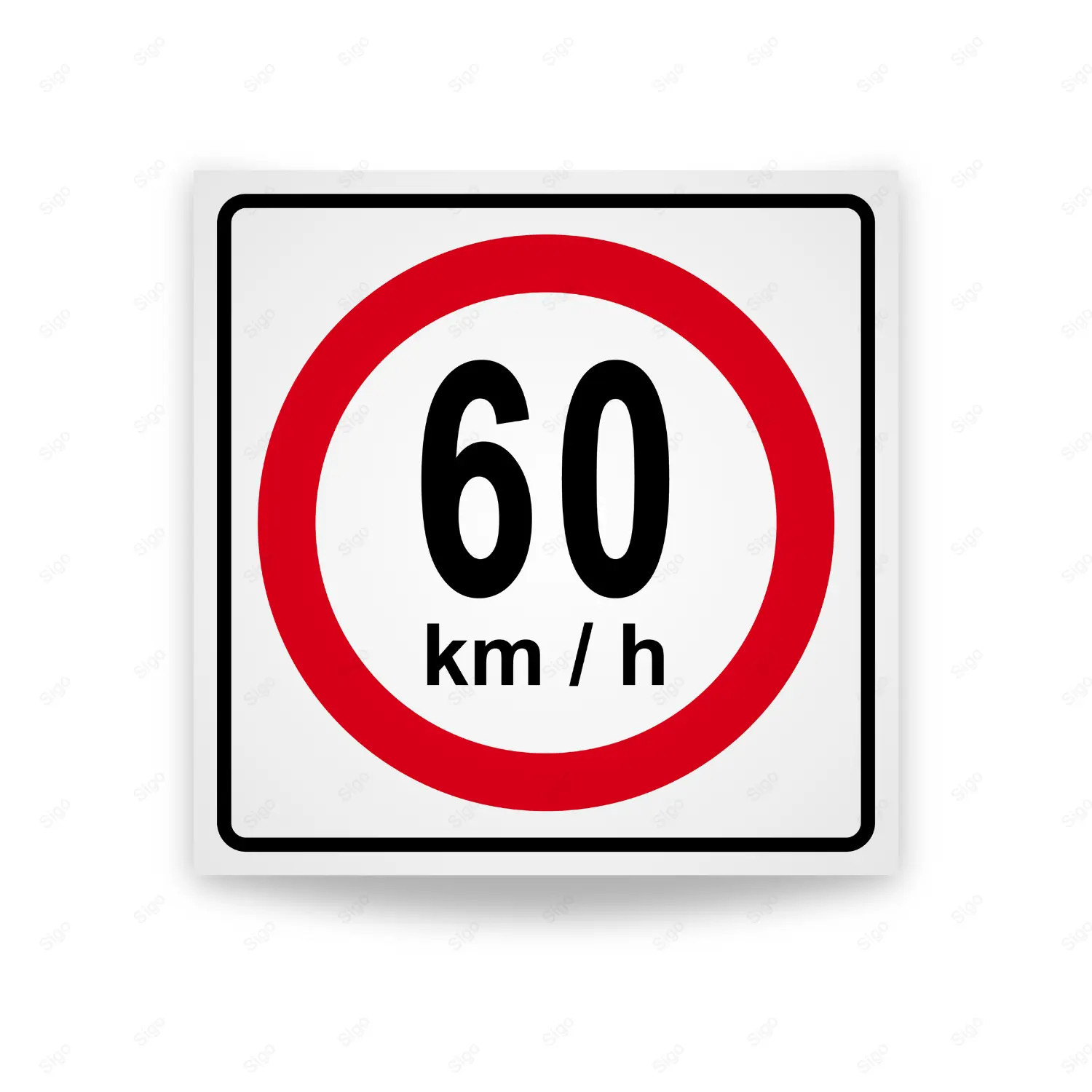 Rótulo Vial Reglamentario - Velocidad Máxima 60 Km/h | SIGO