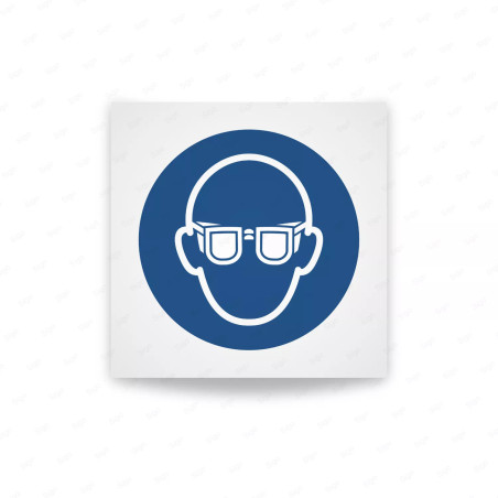 Rotulo obligacion - Usar protección ocular | Cod. M004 ISO 7010