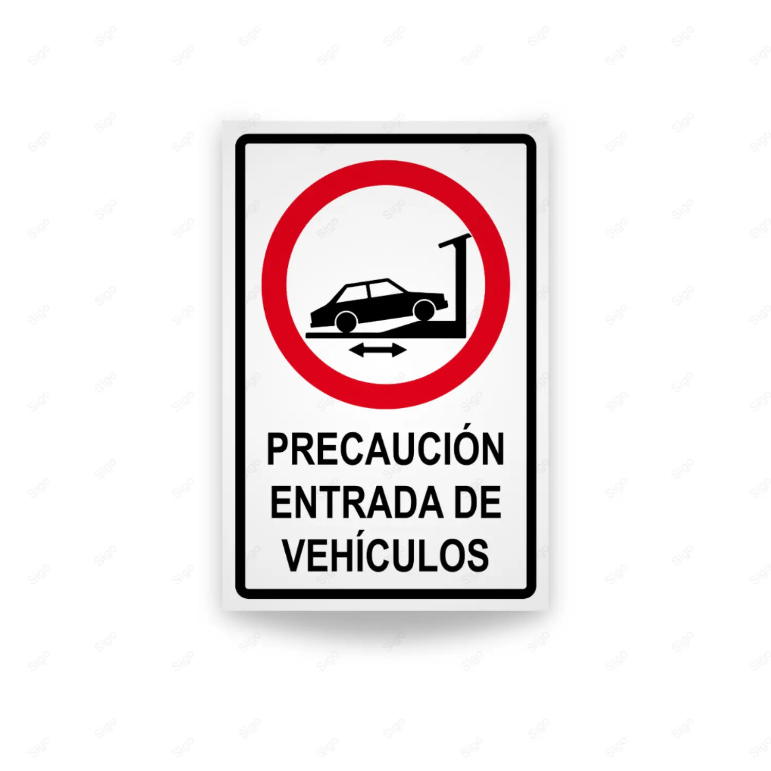 Rótulo Vial Reglamentario - Precaución Entrada de Vehículos | SIGO