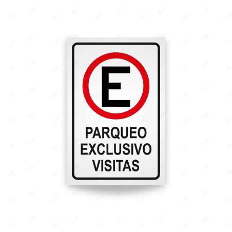 Rótulo Vial Reglamentario - Parqueo Exclusivo Visitas | SIGO