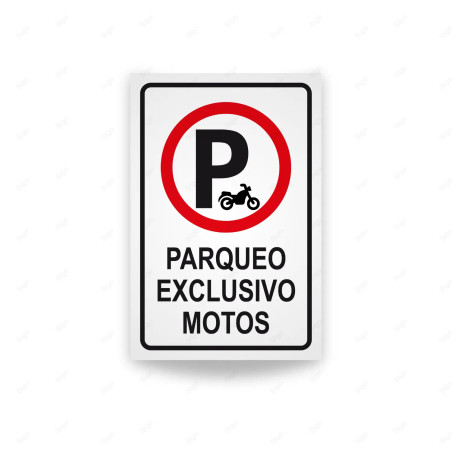 Rótulo Vial Reglamentario - Parqueo Exclusivo Motos | SIGO