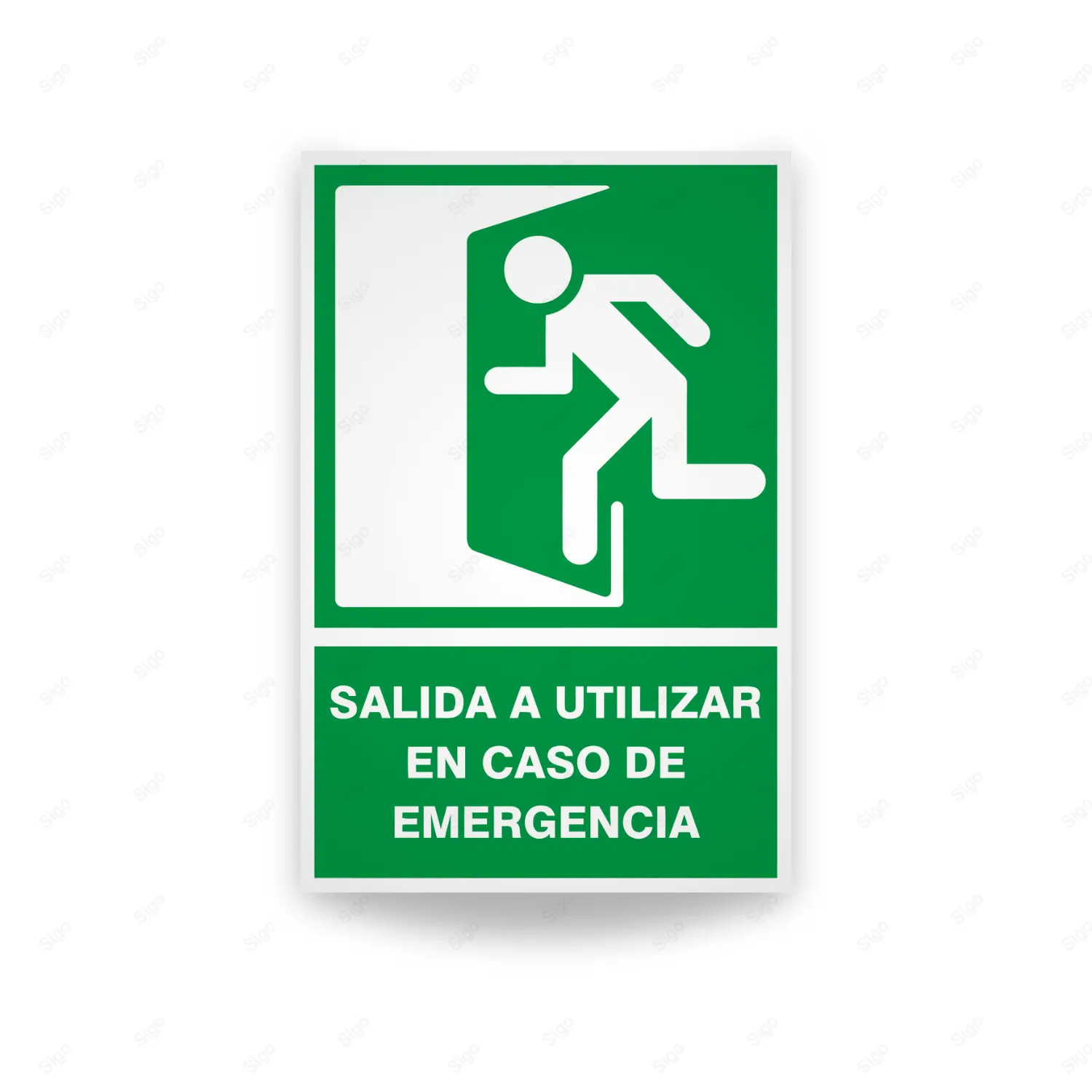 Rótulo de Ruta de Evacuación - Ruta de Evacuación flecha l... | SIGO