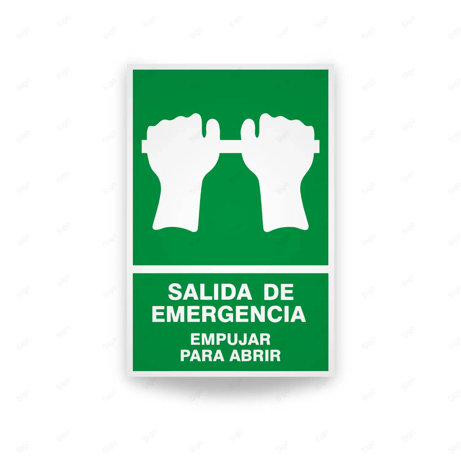 Rótulo de Ruta de Evacuación - Salida de Emergencia Empuja... | SIGO