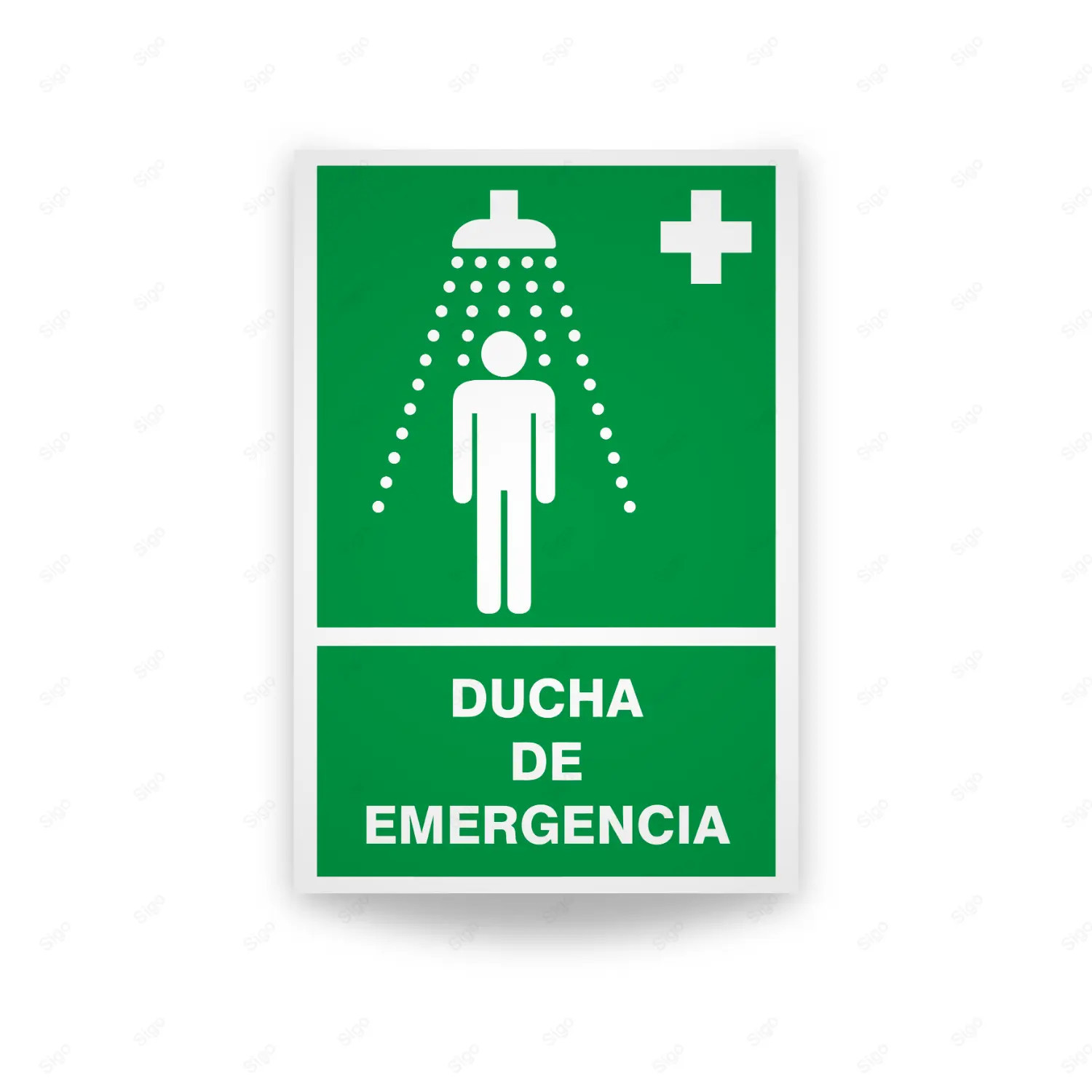 Rótulo de Ruta de Evacuación - Ducha de Emergencia | SIGO
