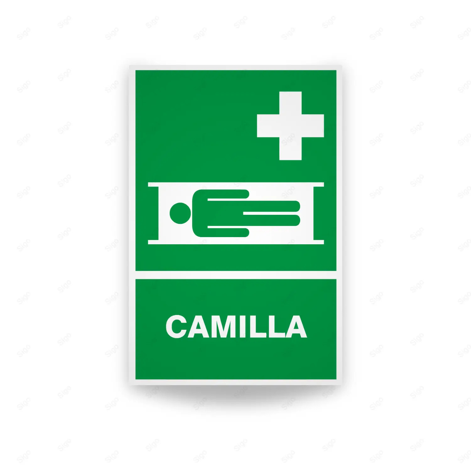 Rótulo de Ruta de Evacuación - Camilla de emergencia | SIGO